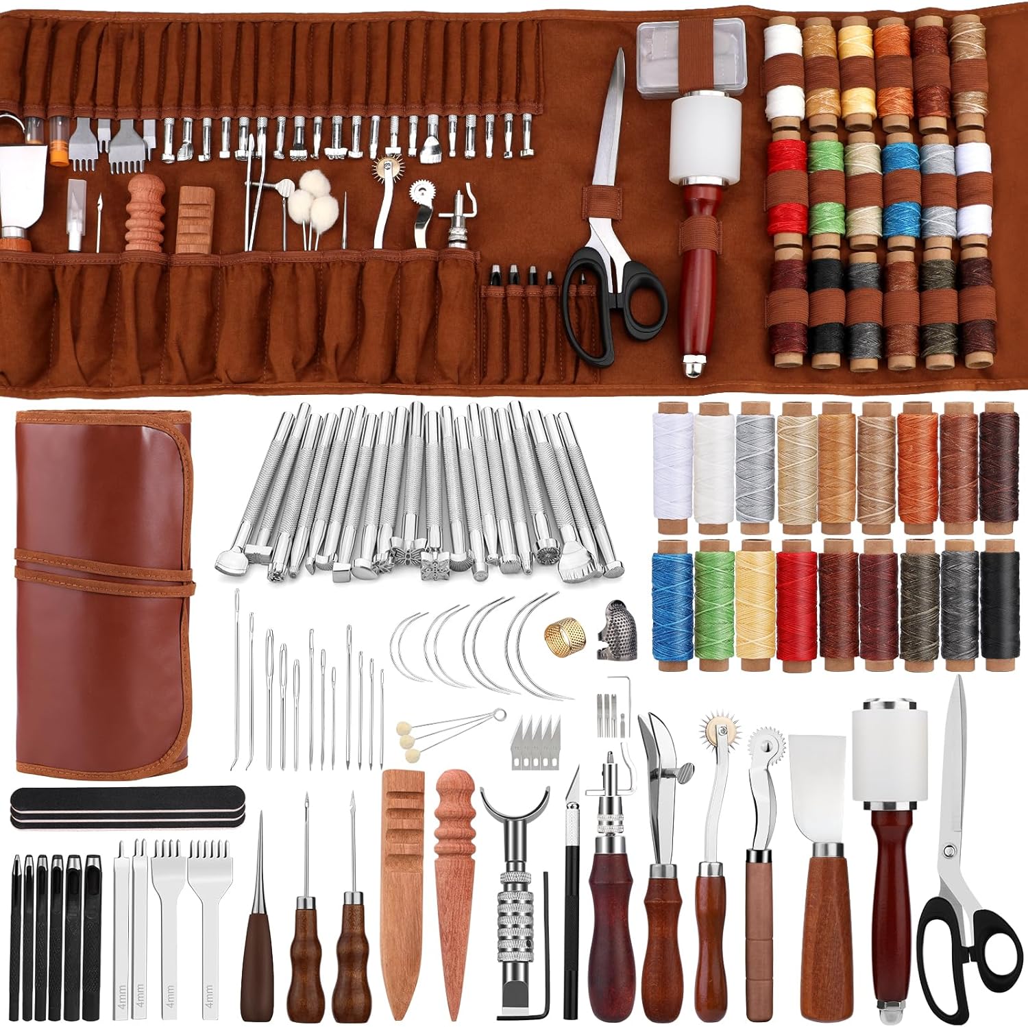 Amazon.com: TLKKUE Leather Working Tool Leatherworking Tool Kit with ...
