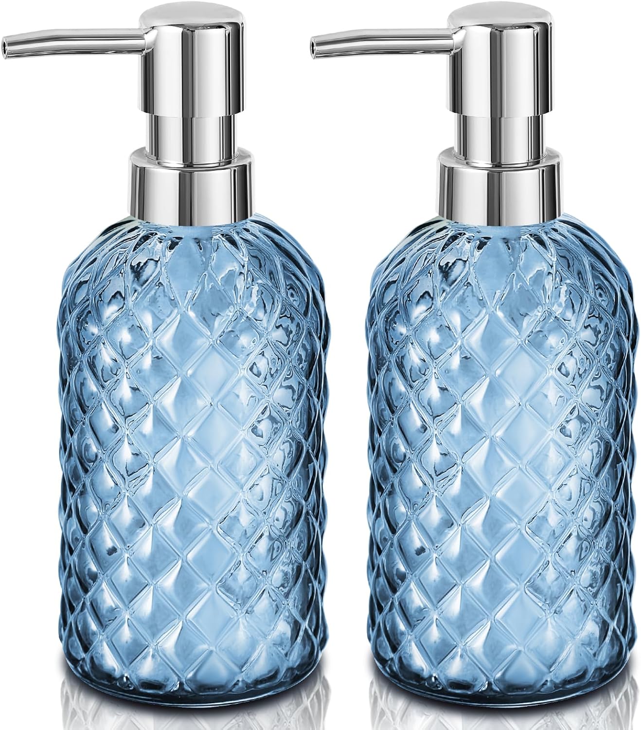 GMISUN Glass Soap Dispenser Diamond Style Hand and Dish Soap Dispenser ...