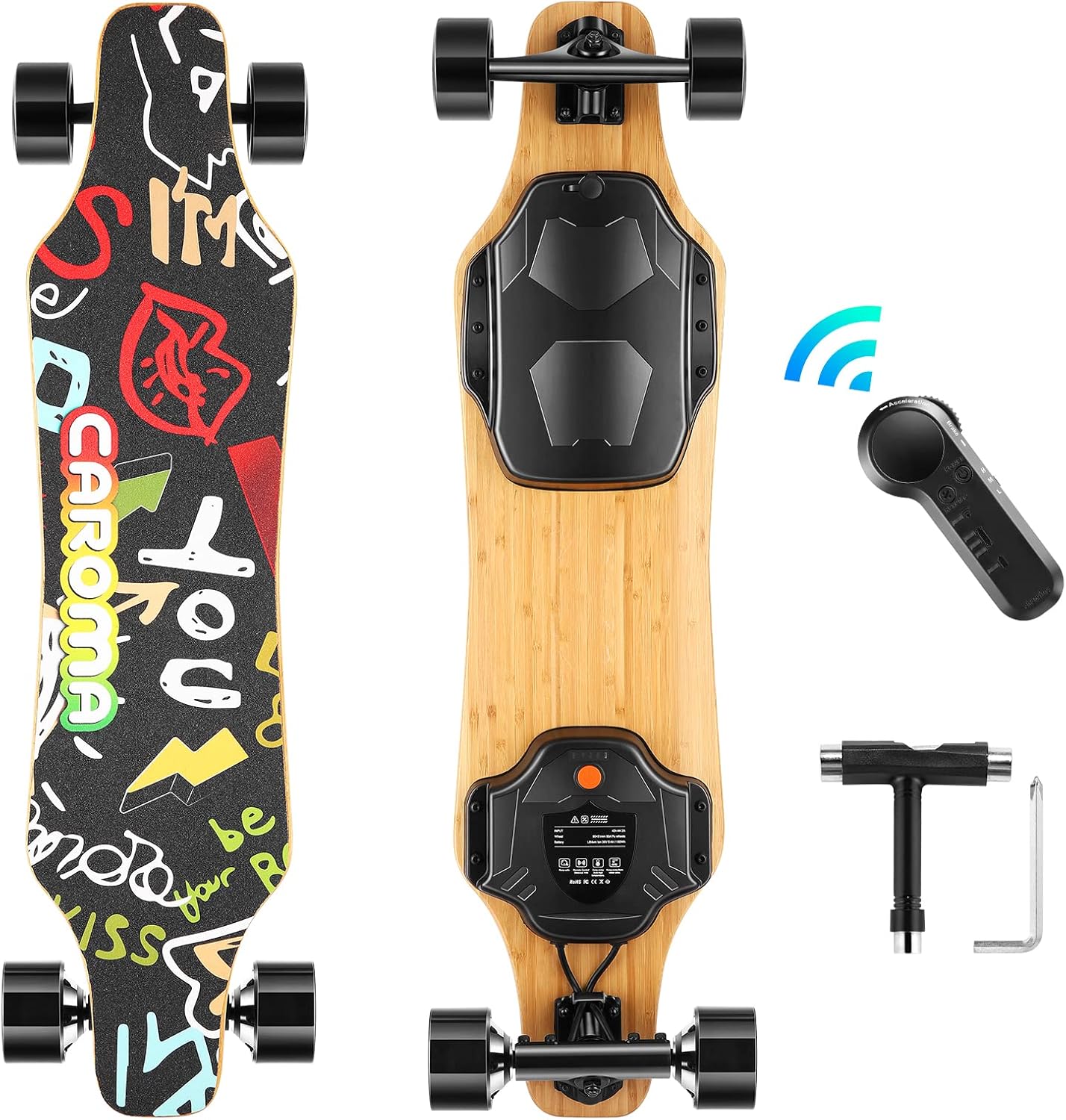 Amazon.com : Caroma Electric Skateboards with Remote, 700W Dual Motor ...