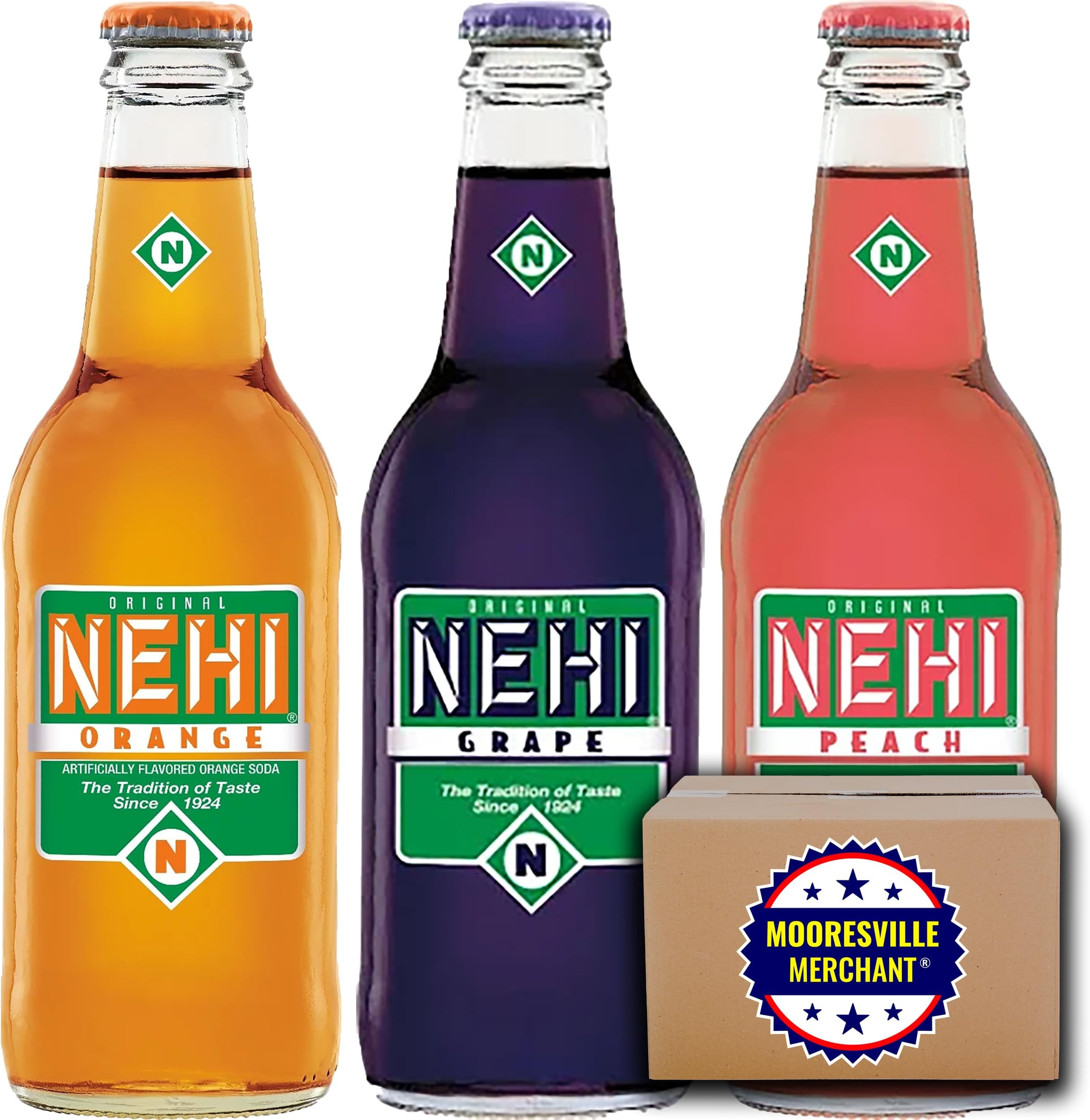 Amazon.com : Nehi Soda 3-Pack: Grape, Orange and Peach (12oz long neck ...