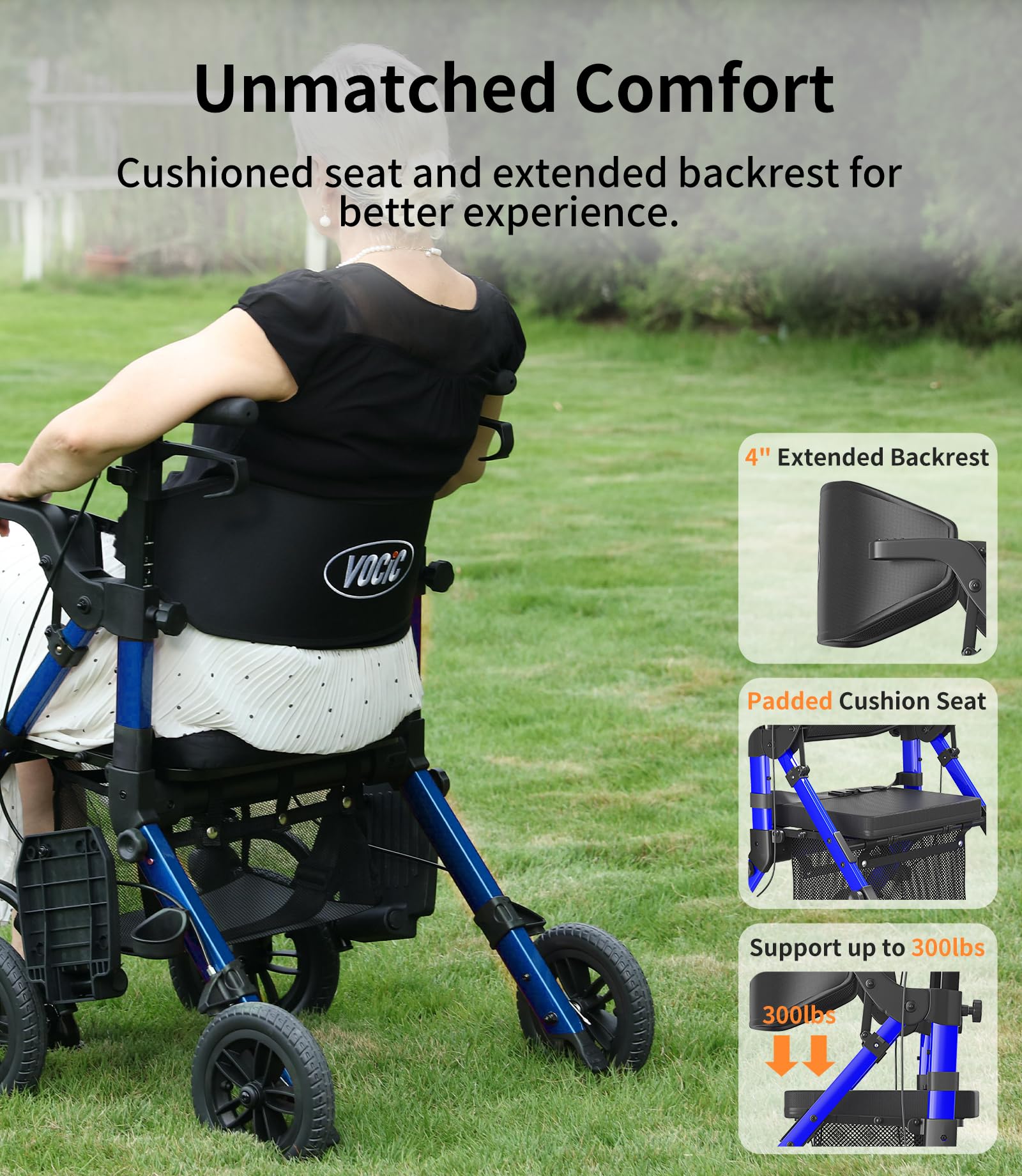 Snapklik.com : VOCIC Transport-Wheelchair-Lightweight-Foldable, Walker ...