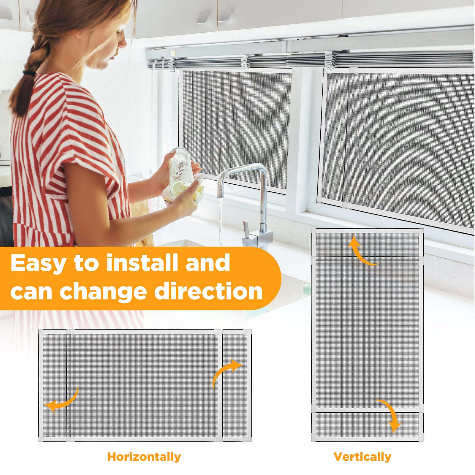 Treela Expandable Adjustable Window Screen (20" H x 28"-54" W) Large ...