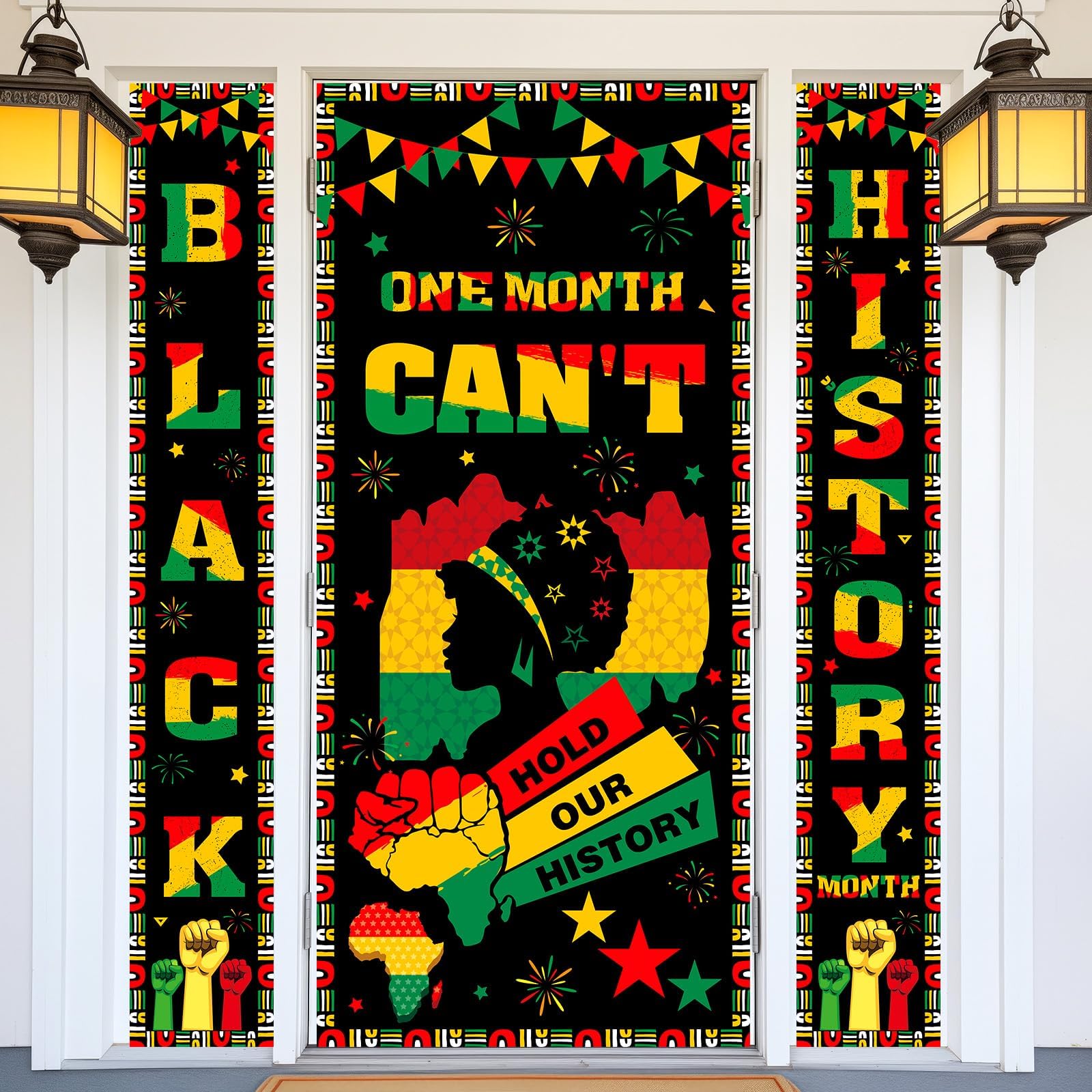 Amazon.com: Mindsoft 3 Pcs Black History Month Door Cover African ...