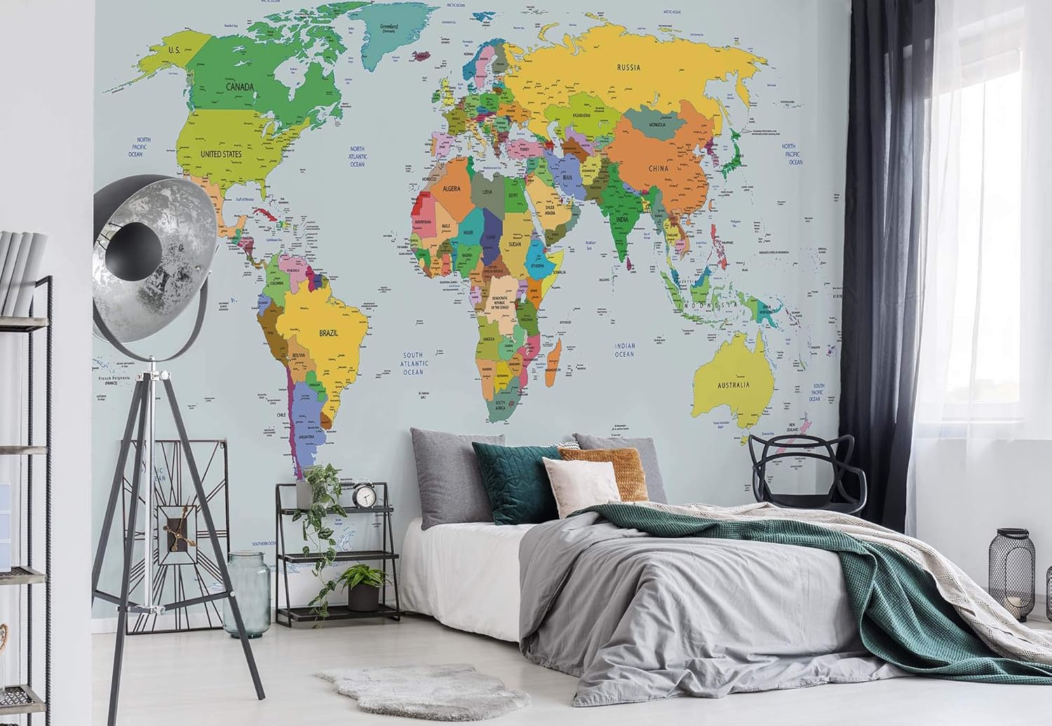 World Map - Photo Wallpaper - Wall Mural - EasyInstall Paper - Giant ...