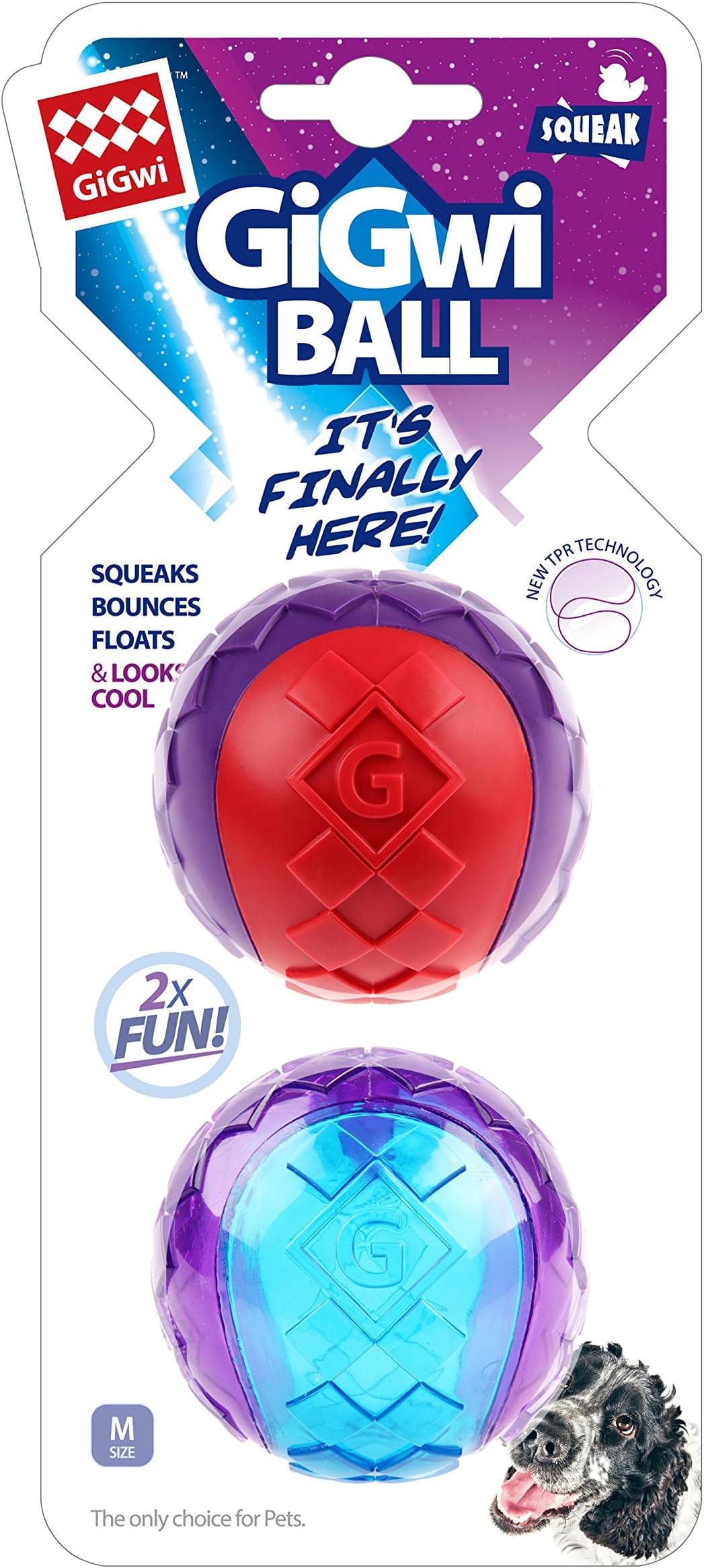 GiGwi Squeaker Ball Dog Toy Interactive Chew Throw Fetch Toy For Dogs ...