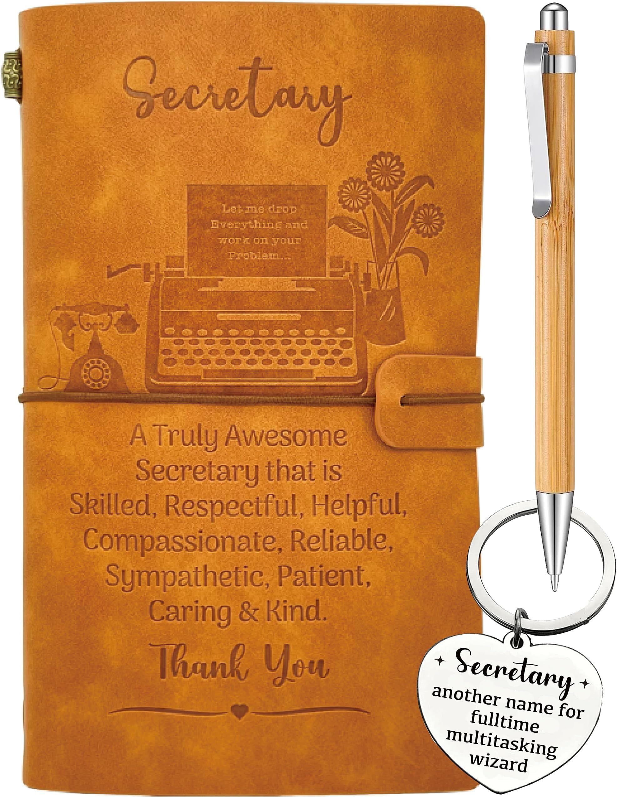 Amazon.com : Secretary Gifts for Women, Secretary Leather Journal 140 ...