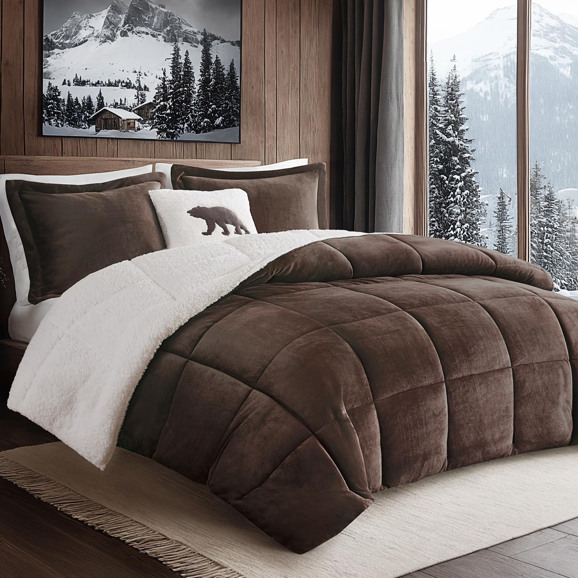 Amazon.com: Woolrich Reversible Comforter Set Ultra Soft Plush to ...