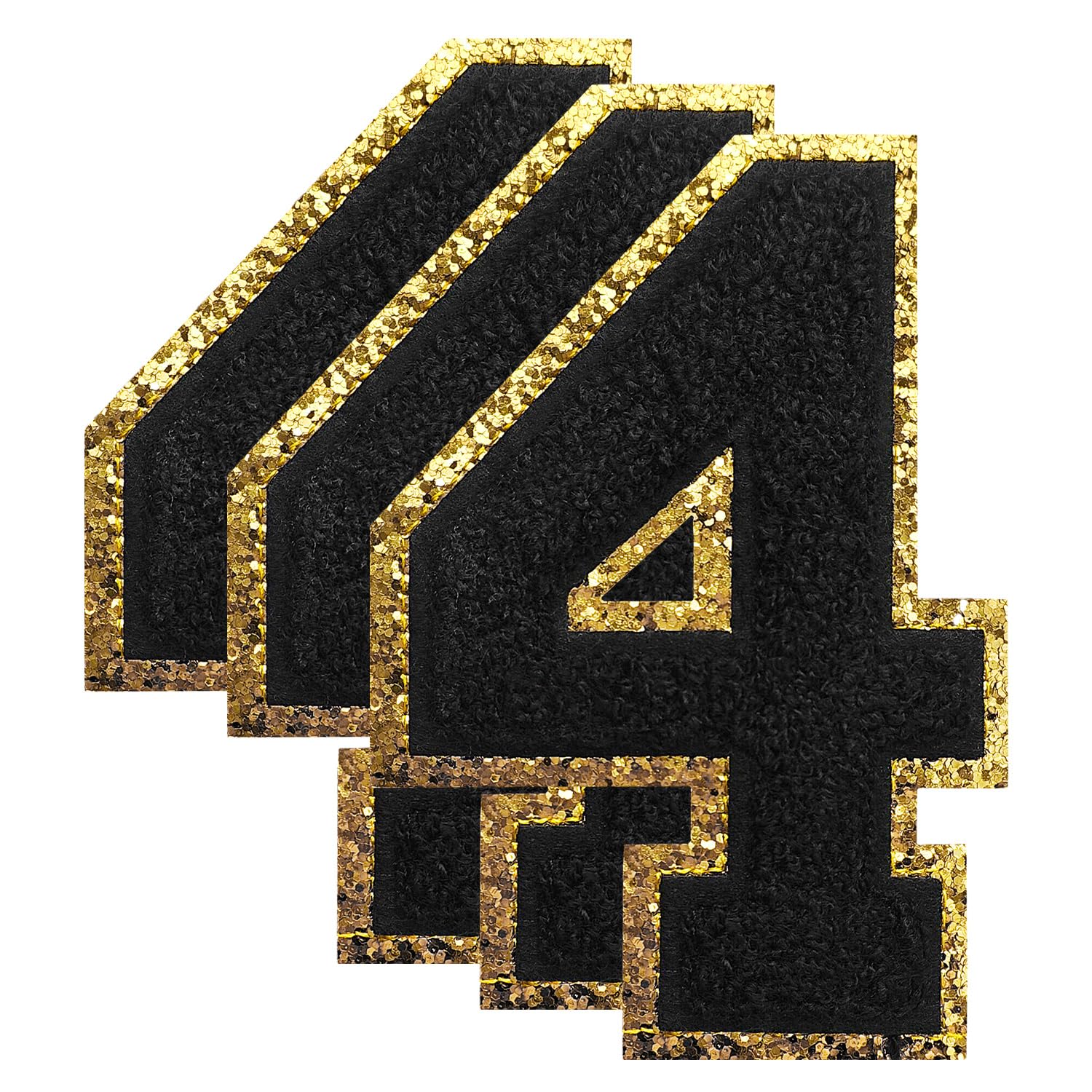 Amazon.com: TXSN 3PCS Black Chenille Numbers Patch, Large Size 4-1/2 ...
