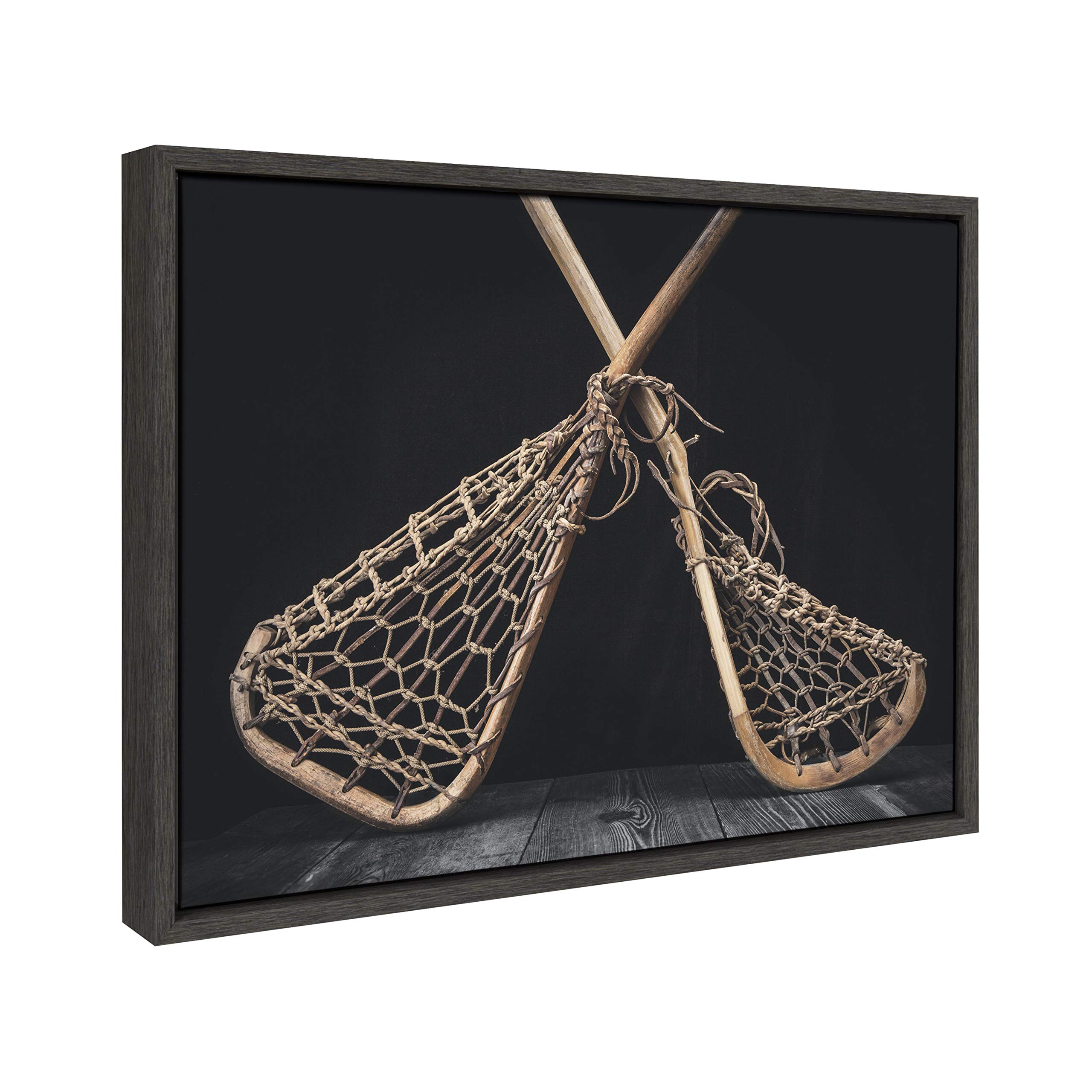 DesignOvation Sylvie Vintage Lacrosse Sticks Framed Canvas by Shawn St ...