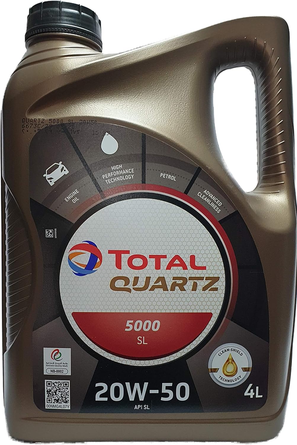 زيت موتور توتال كوارتز لسيارة الركاب 5000 SL 20W50 من كوارتز - زيت موتور معدني - API SL 4 لتر ...