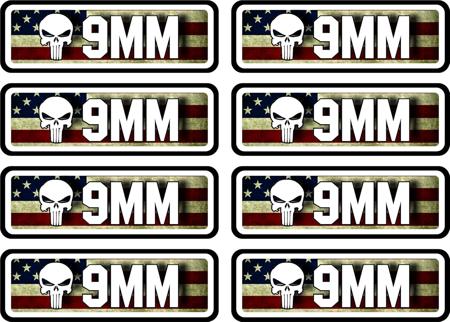 Amazon.com - 9mm Ammo Can Stickers – 8-Pack USA Patriotic Vinyl Ammo ...