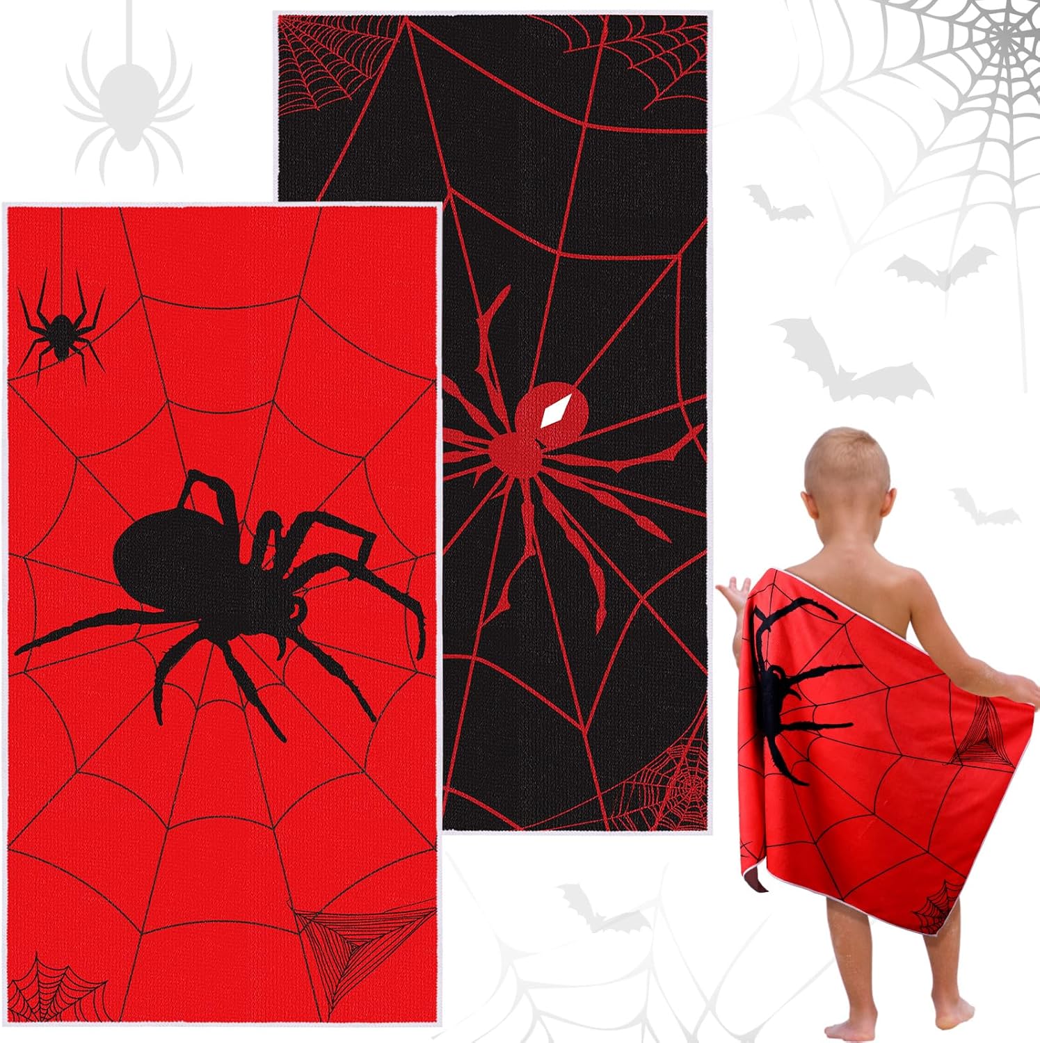 Amazon.com: Peryiter 2 Pcs Spider Beach Towel Quick Dry Towels Swimming ...