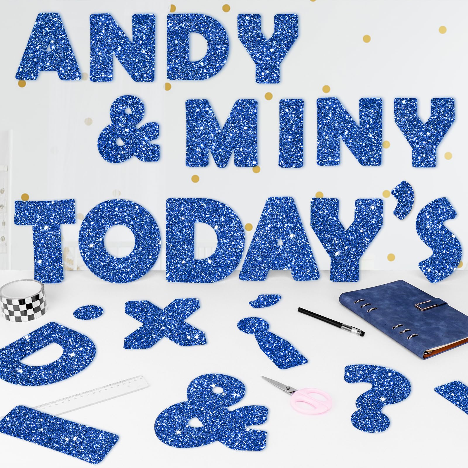 Snapklik.com : Meetory 154Pcs 7” Glitter Blue Bulletin Board Letters ...