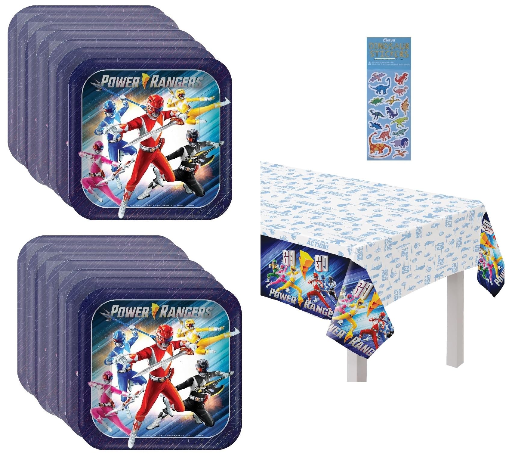 Amazon.com: Power Rangers Birthday Party Supplies Bundle includes 16 ...