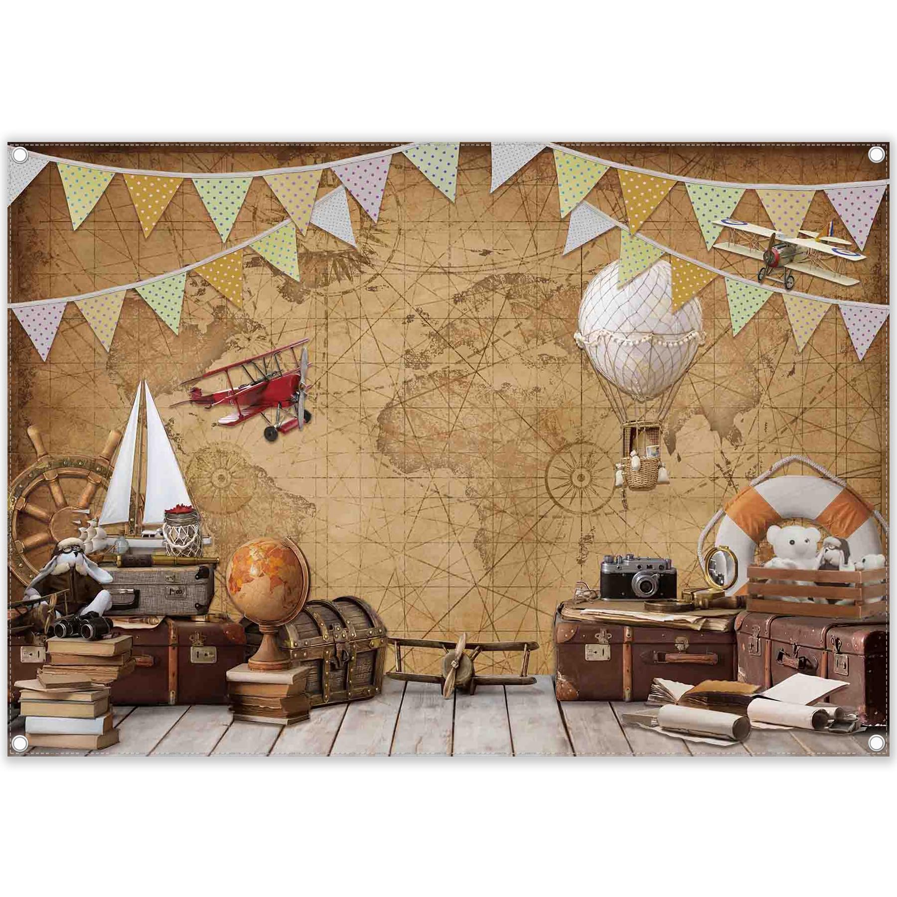 Amazon.com : YCUCUEI 7x5ft Fabric Around World Map Photography Backdrop ...