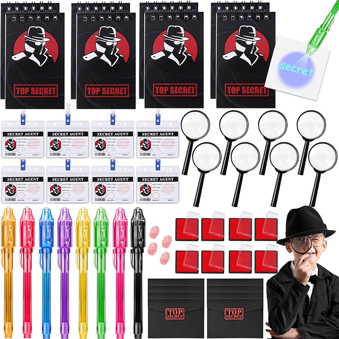 48pcs Spy Party Bags Fillers Detective Party Favours Invisible Ink Pen ...