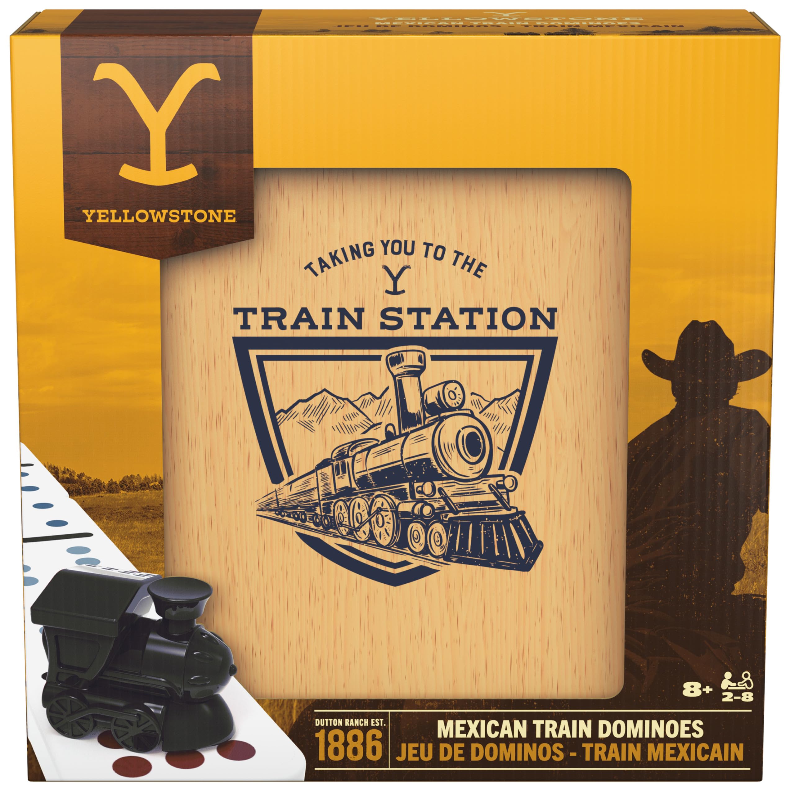 Buy Yellowstone Mexican Train Dominoes Set, Tile Board Game in Wood ...