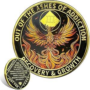 Amazon.com: Leafence Phoenix Recovery Coin with Serenity Prayer ...