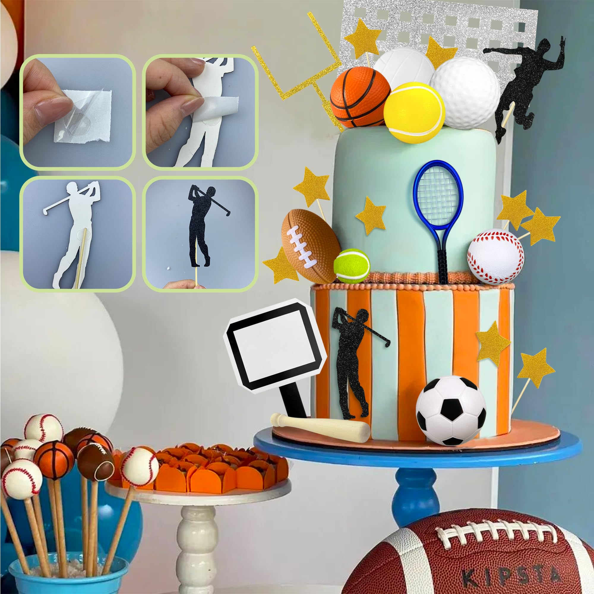 Snapklik.com : 25PCS Sports Cake Decorations Sports Ball Cake Toppers ...