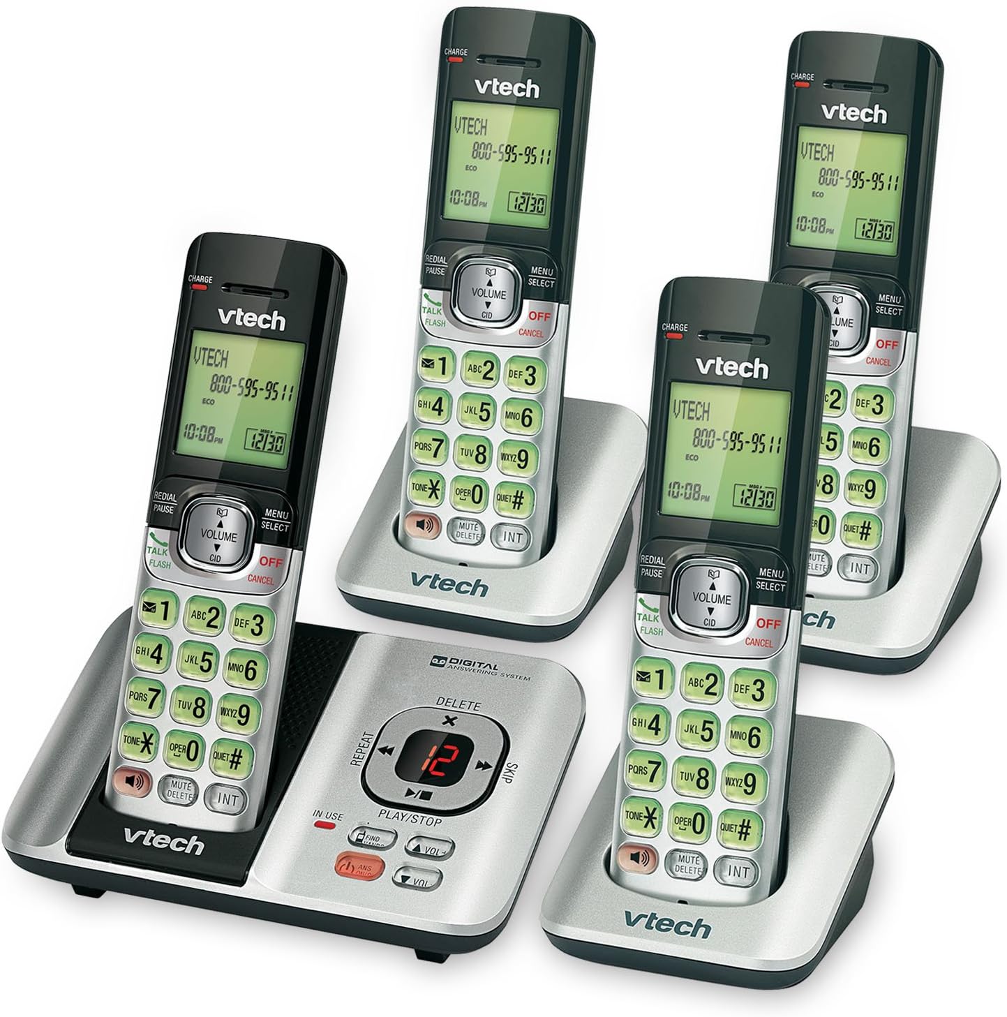 Amazon.com: VTech VS113-4 Extended Range 4 Handset Cordless Phone for ...