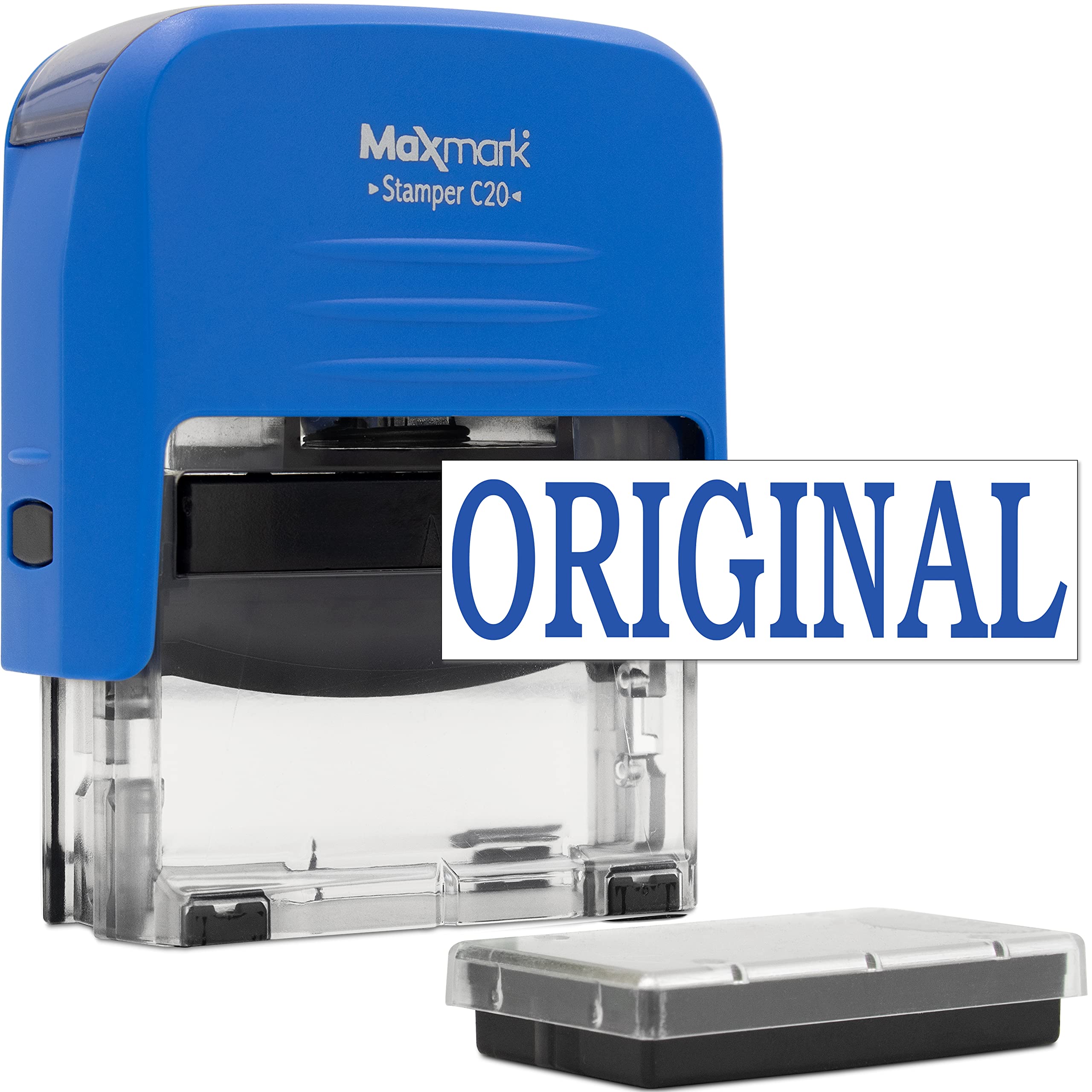 Amazon.com : Original Self Inking Stamp, Printer 20 with 2 Pads - Blue ...