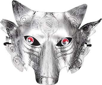 Amazon.com: VILLCASE Halloween Wolf Mask Half Face Werewolf Mask ...