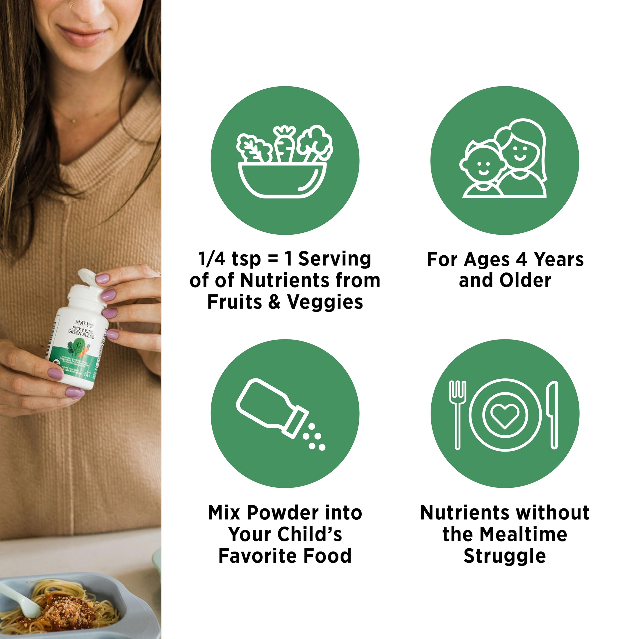 Snapklik.com : Matys Organic Picky Kids Green Blend, Veggie Powder Supplement, Picky Eater ...