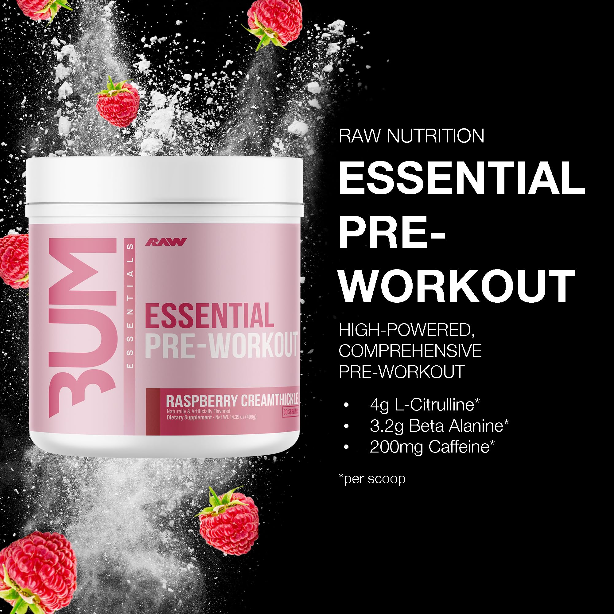 Snapklik.com : RAW Essential Pre-Workout - Raspberry Creamthickle