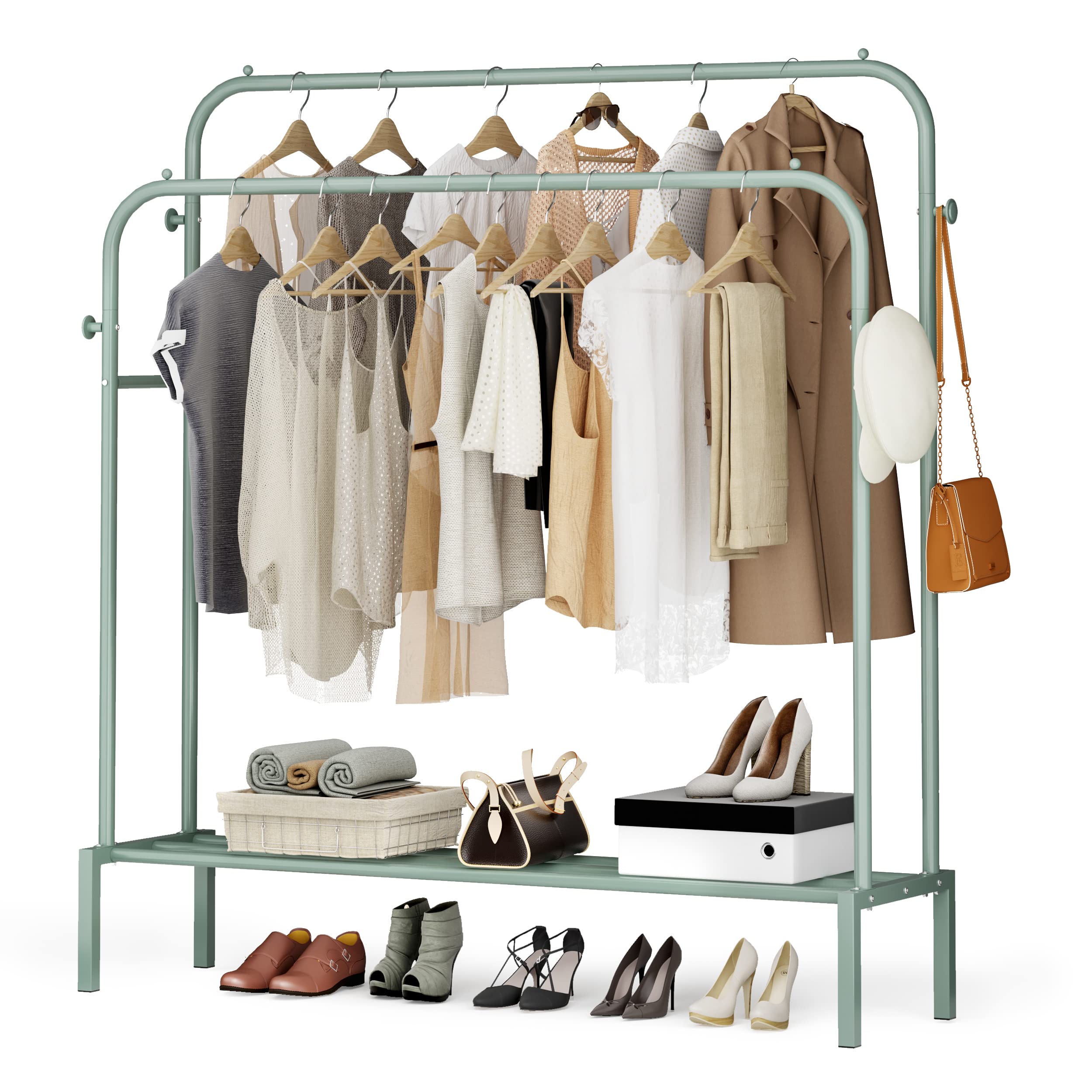 Snapklik.com : JOISCOPE Double Rods Portable Garment Rack For Hanging ...