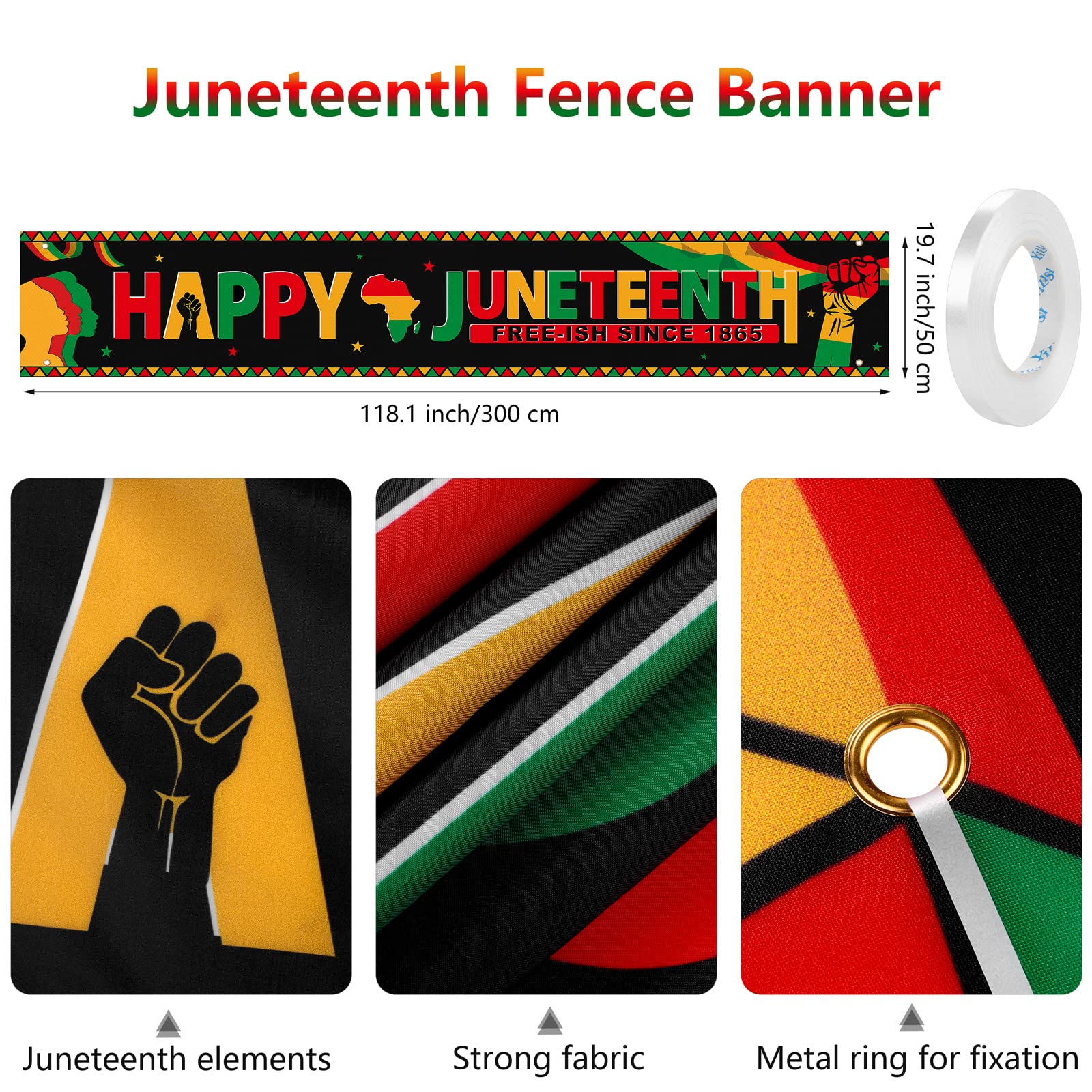 Snapklik.com : Durony 3 Pieces Happy Juneteenth Decoration Include ...