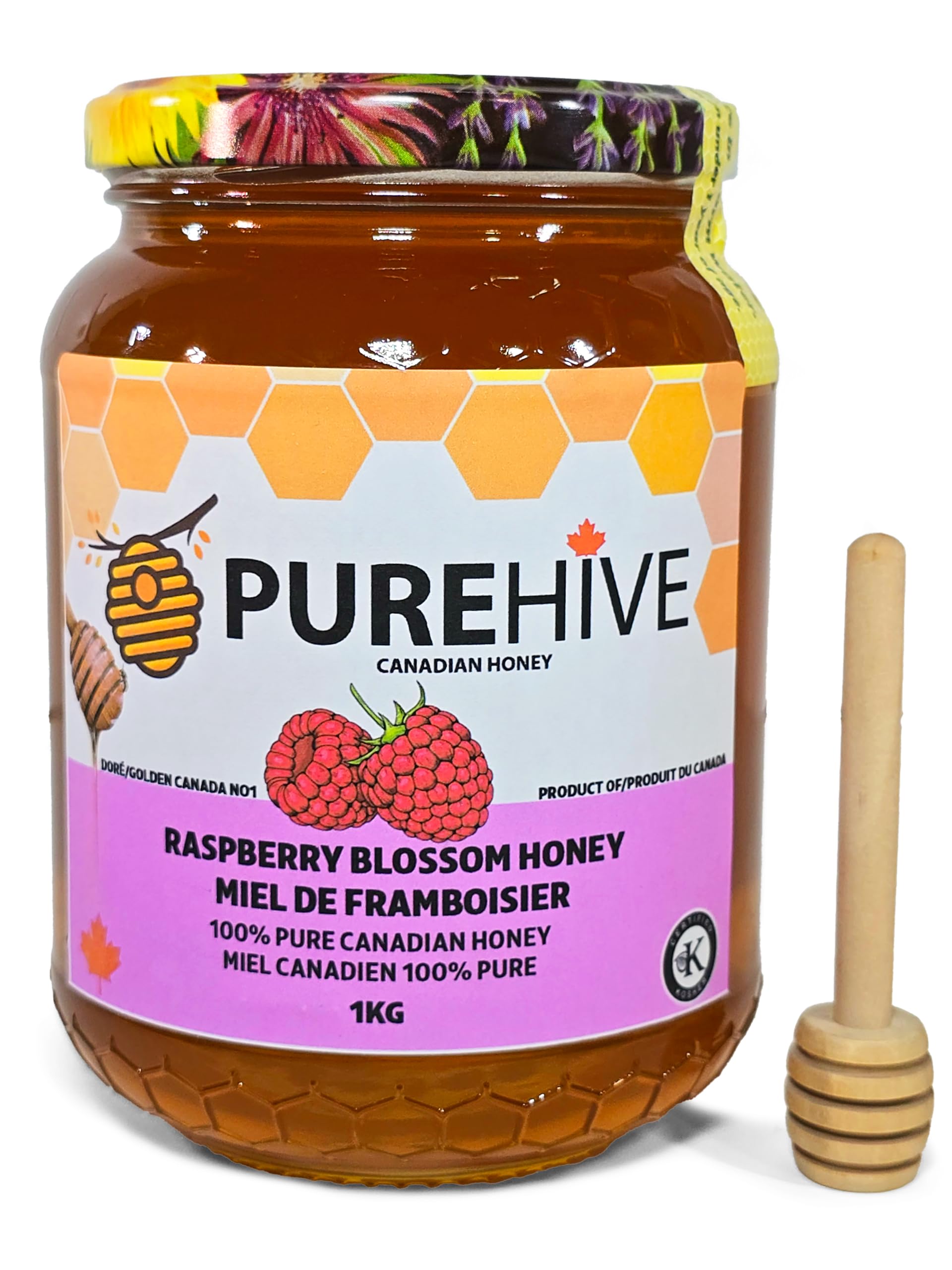 PUREHIVE 1KG Raspberry Blossom Raw Honey | Harvested in Canada ...