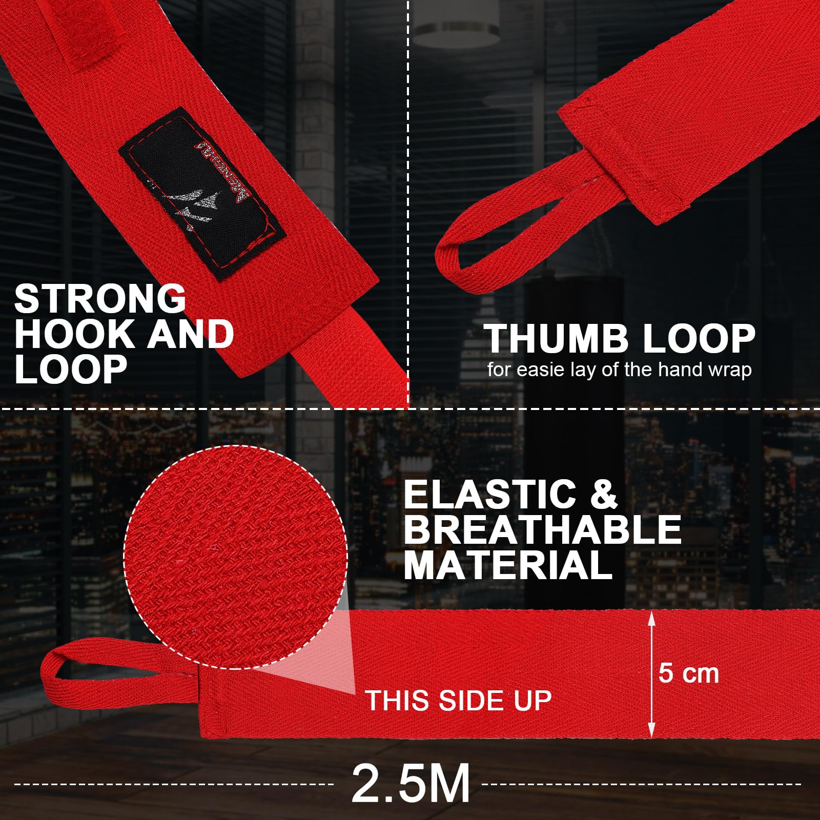 Snapklik.com : 6 Pairs 2.5 Meter Boxing Hand Wraps For Kids Inner ...