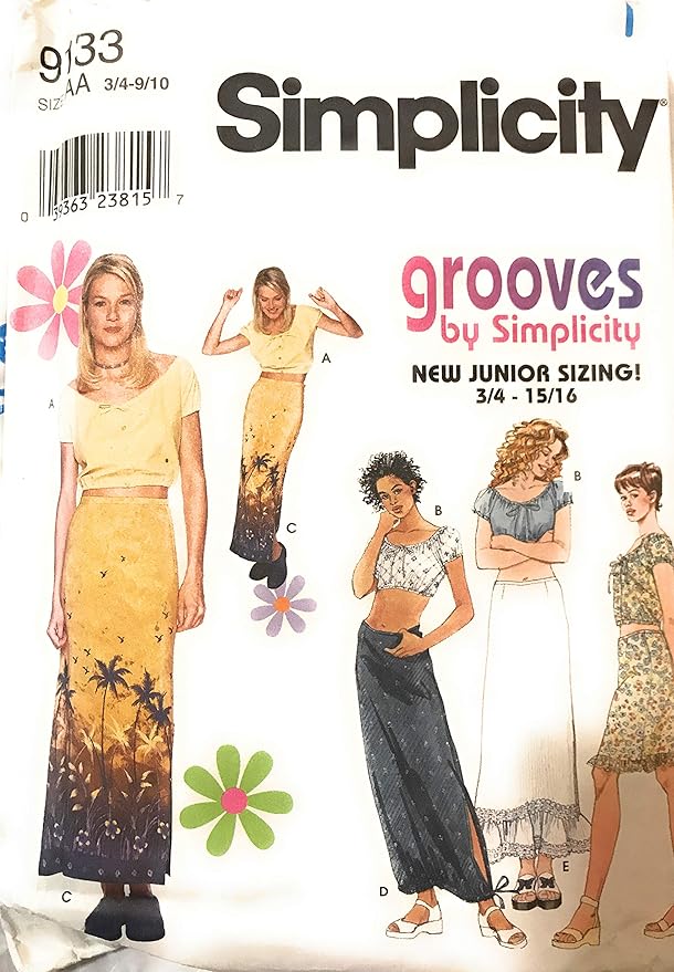 Amazon.com: SIMPLICITY PATTERN 9133 JUNIOR SIZING 3/4 TO 15/16 : Arts ...