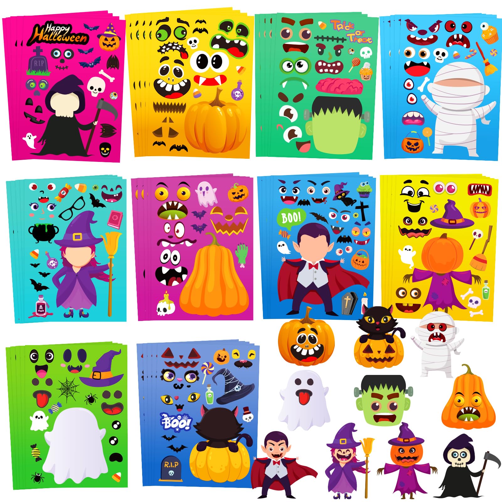 Snapklik.com : Halloween Stickers For Kids 50 Sheets, Halloween Party ...