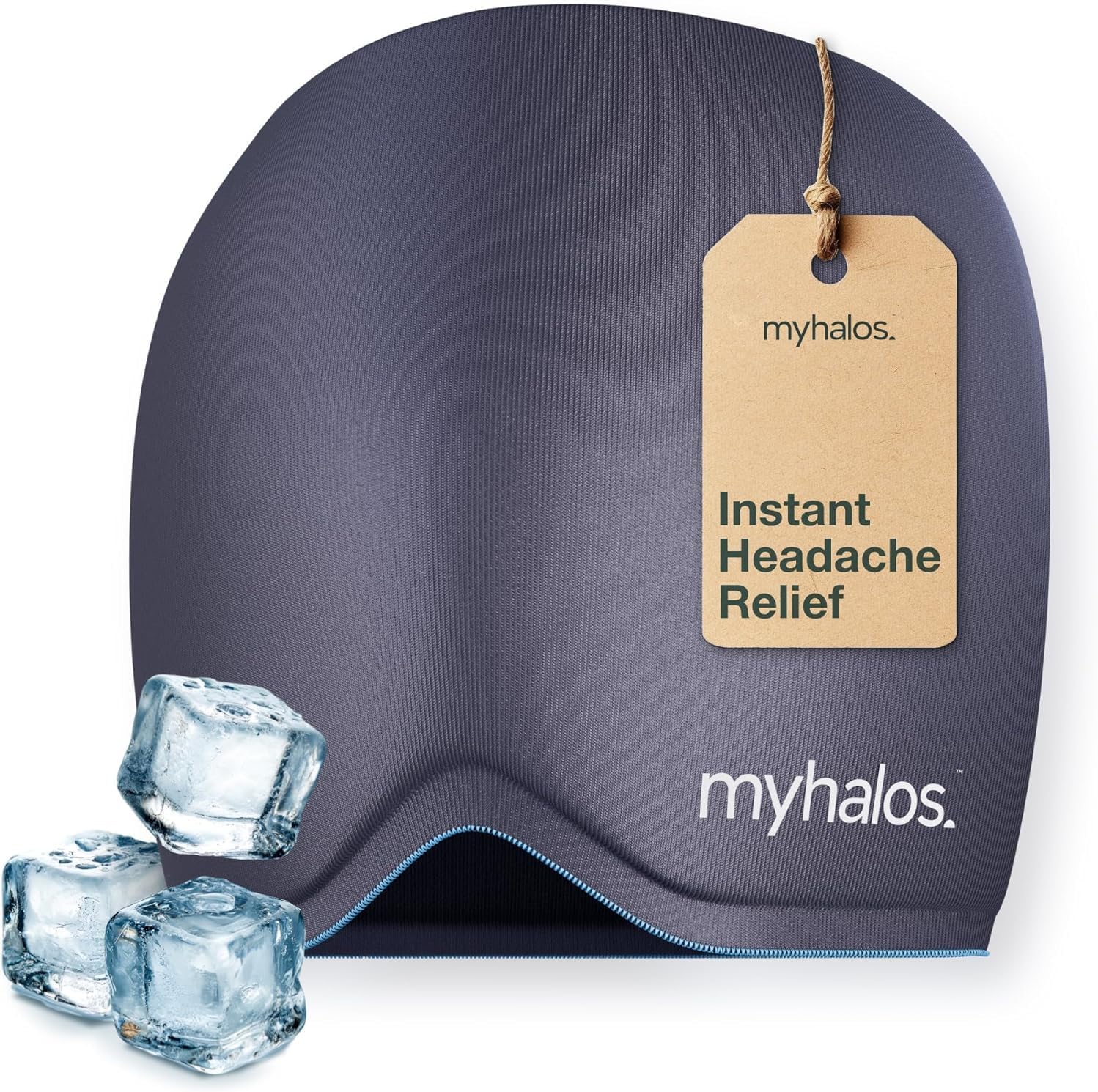 MyHalos Migraine Relief Cap - Cold Wrap Cap - Reusable Cold Therapy ...
