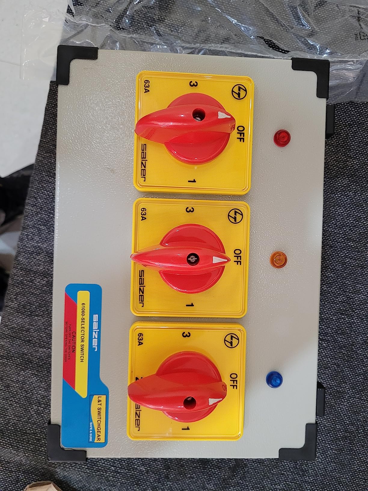 Salzer Electronics Rotary Switch, 63Amps, Phase Selector with CLOSURE 1 ...