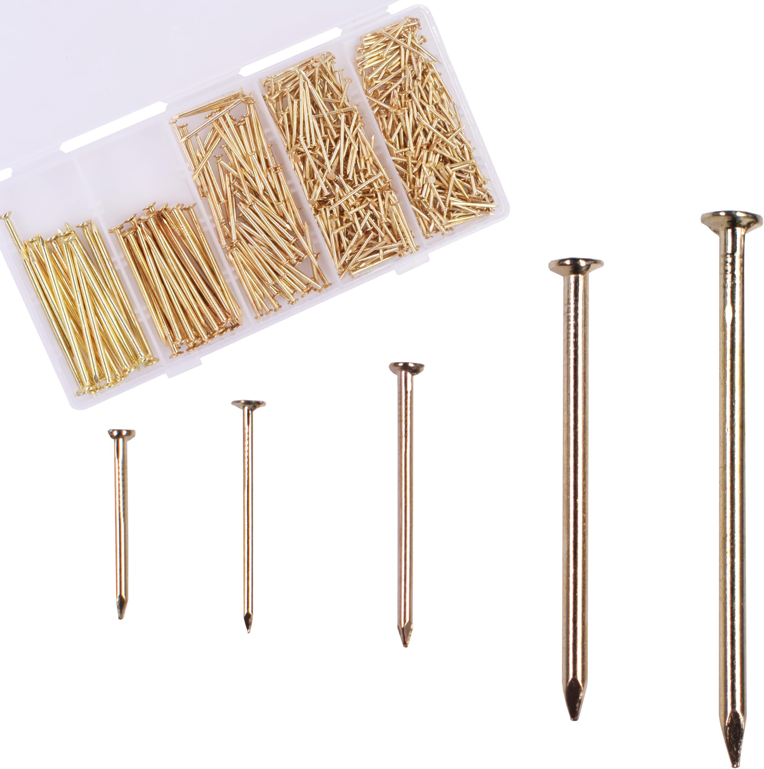 100x Brass Wall Pins 25mm Panel Wire Hanging Photos/Art/Picture Frames ...