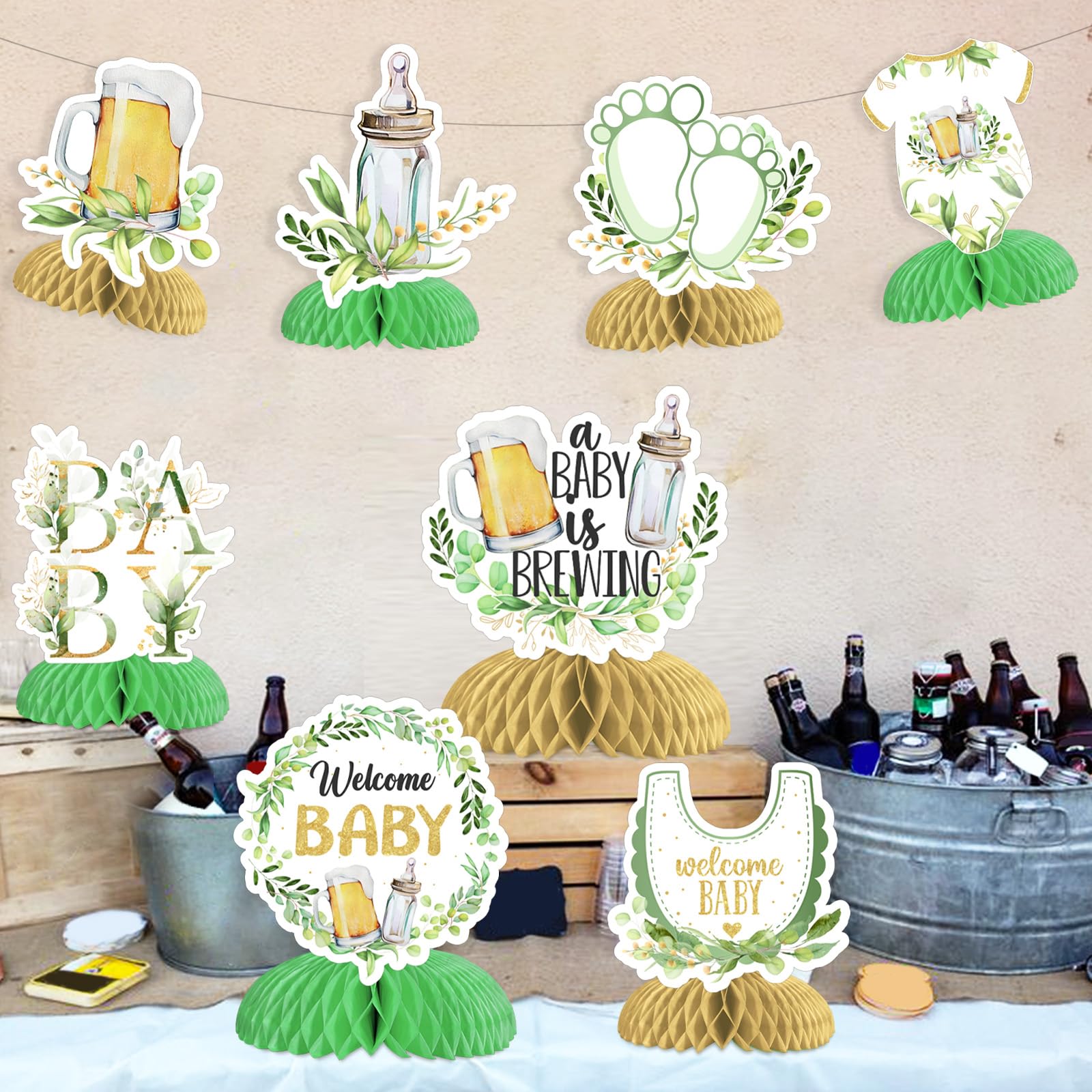 Beer Baby Shower Theme Centerpieces A Baby Is Brewing Theme 2 Tier