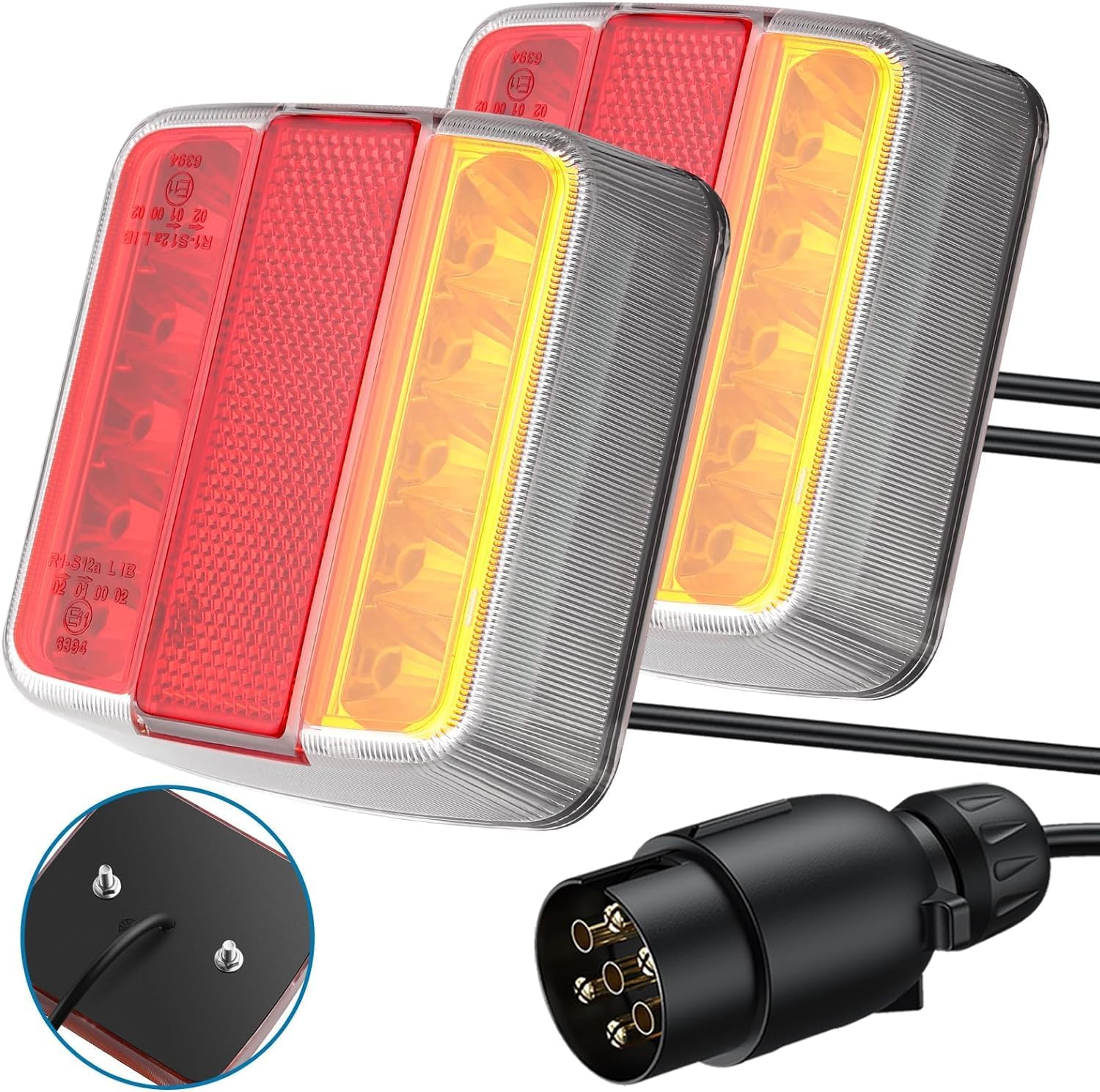 Amazon.fr : AUTOUTLET Feux Arrière Remorque Feux de Remorque Montage à ...