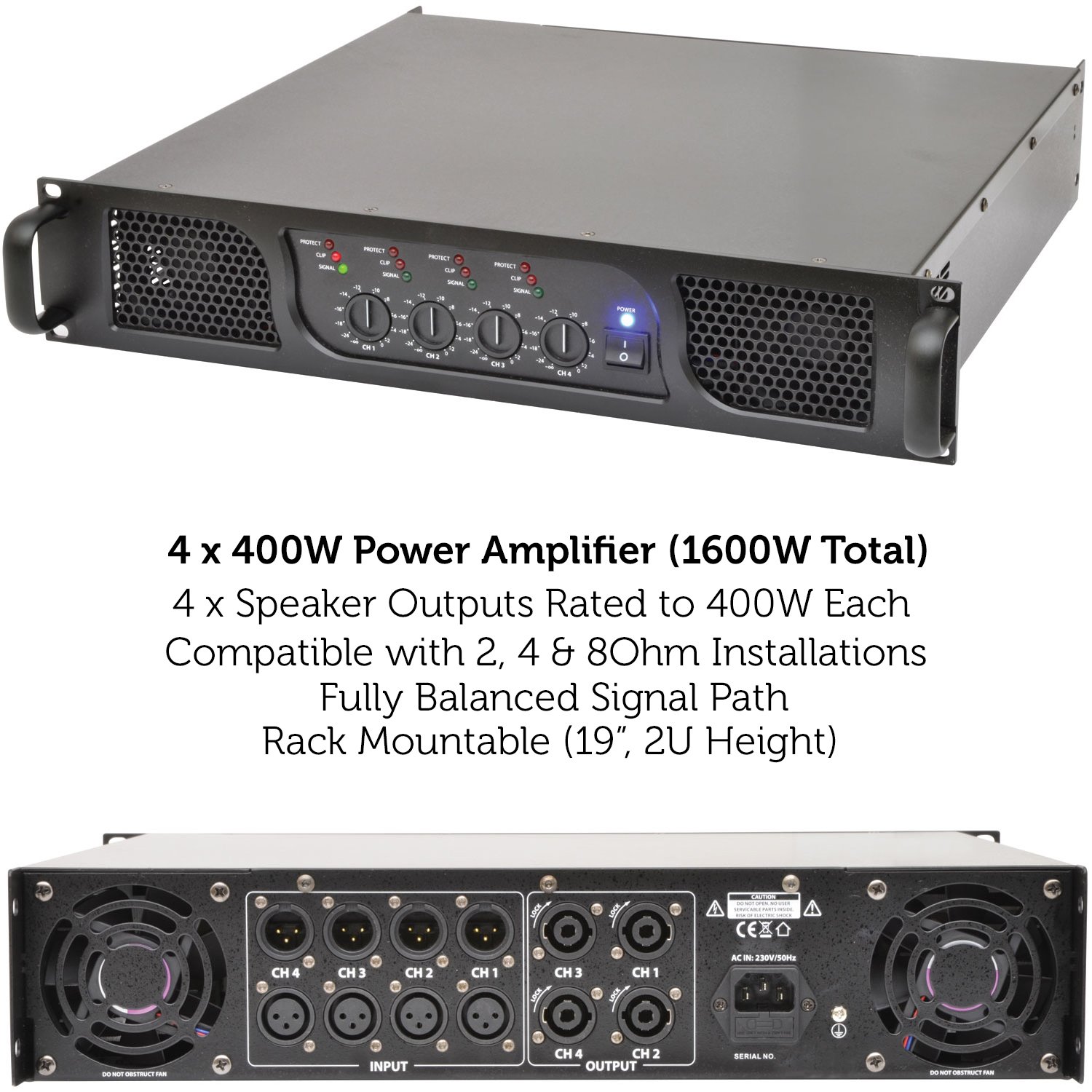 Pro Bar Nightclub Social Club Sound System 4 Channel 1600w | Desertcart ...