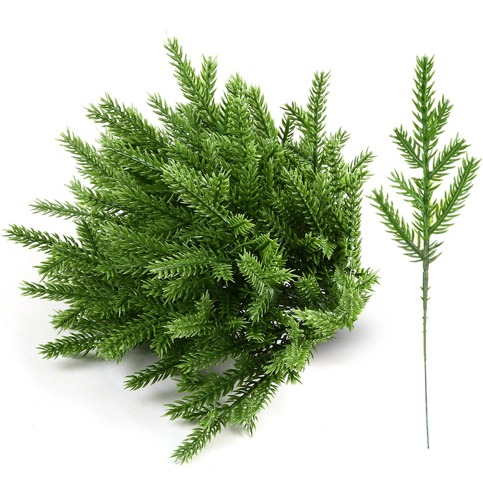 Buy GWHOLE Artificial Pine Branches 60pcs Green Leaves Pine Needles ...