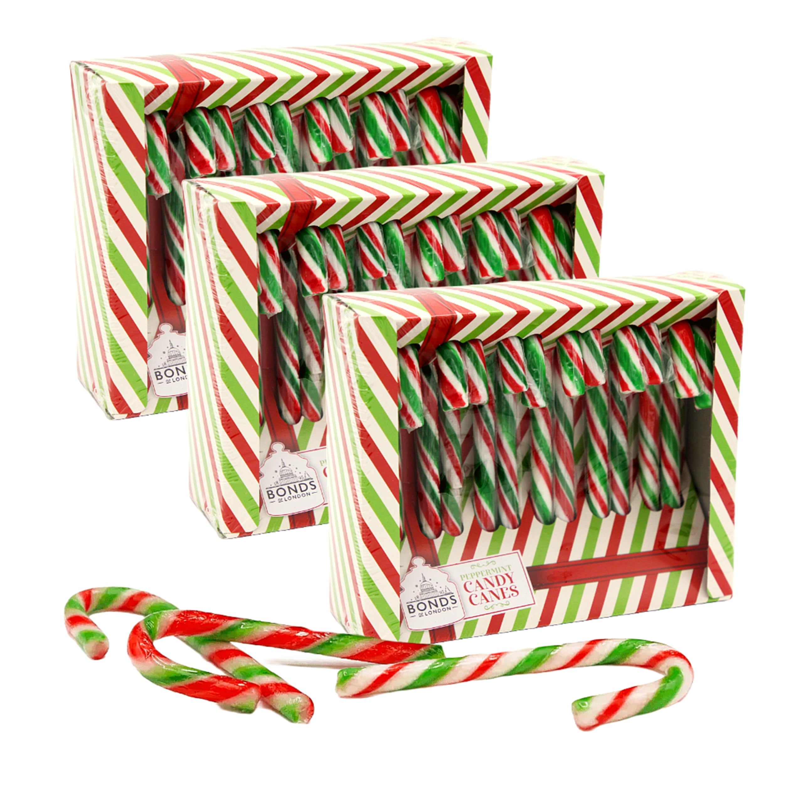 Christmas Candy Canes Sweets Bulk - Pack of 3x12 Peppermint Green, Red ...