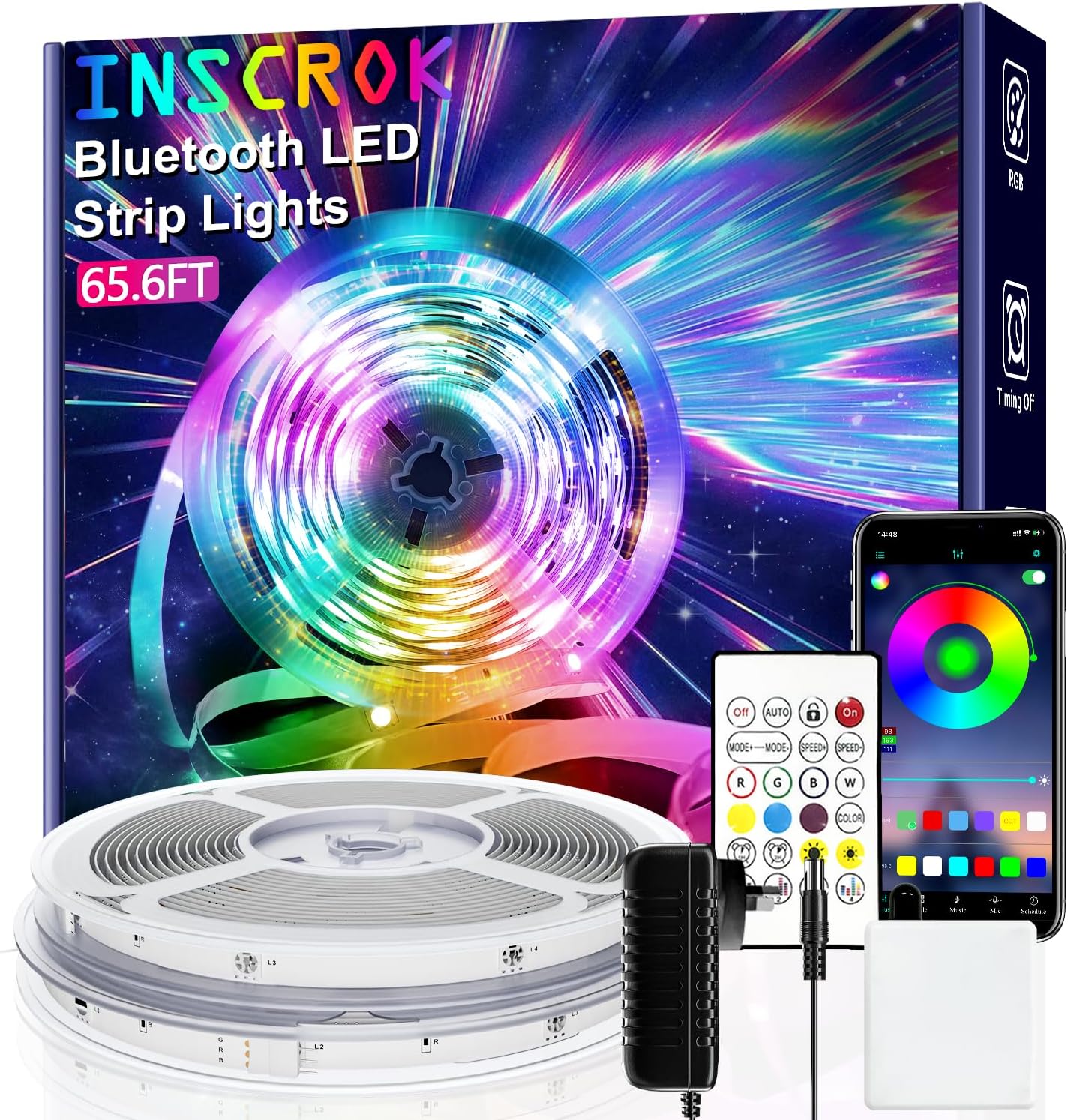20m Bluetooth LED Light Strip,Inscrok LED String Lights, LED Strips ...