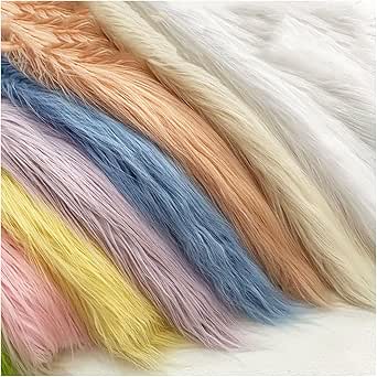 Amazon.com: Faux Fake Synthetic Fur 9cm Long Pile Shaggy Long Faux Fur ...