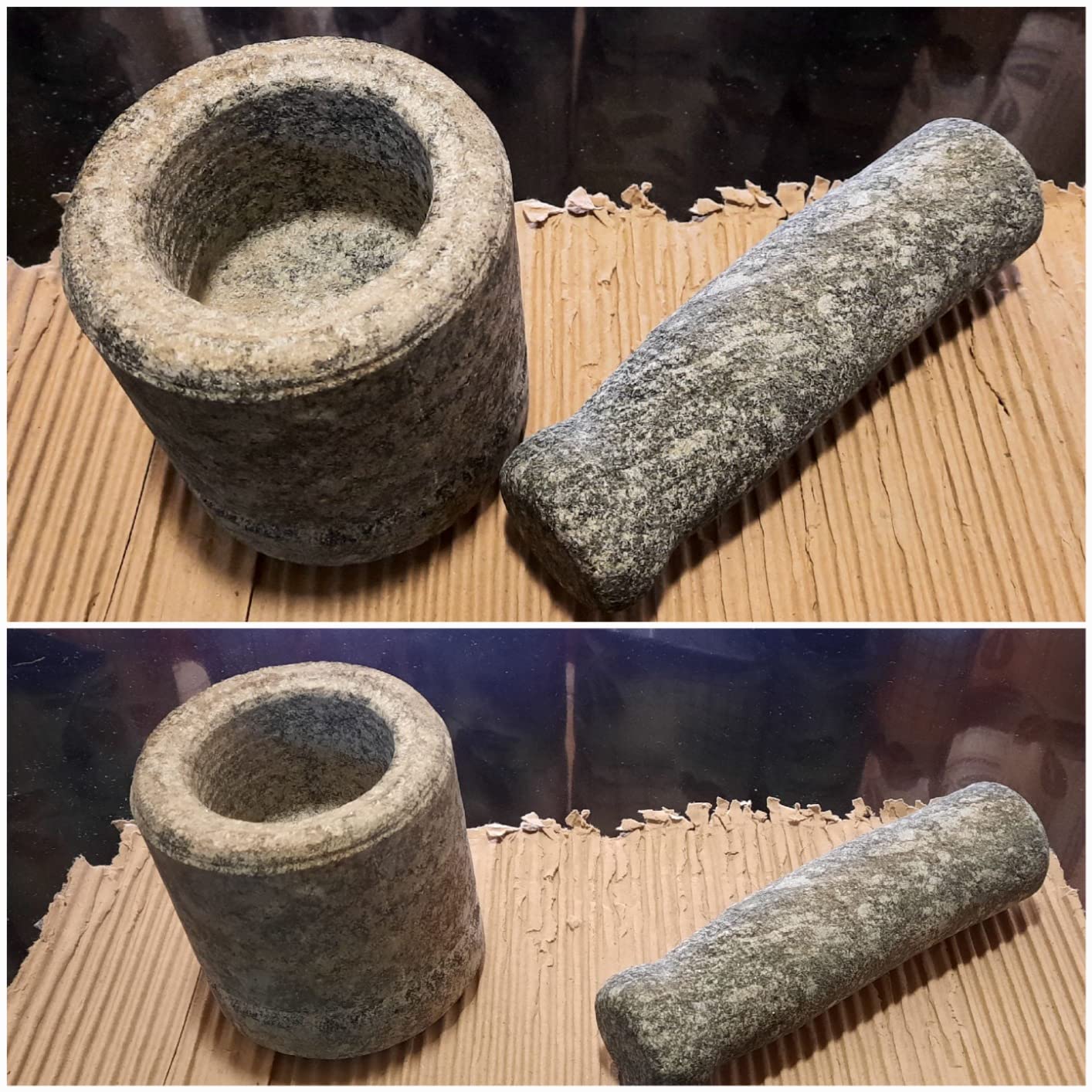 TAZBI Heavy Stone Mortar and Pestle/Khal Dasta Ural Set/Khalbatta okhli ...