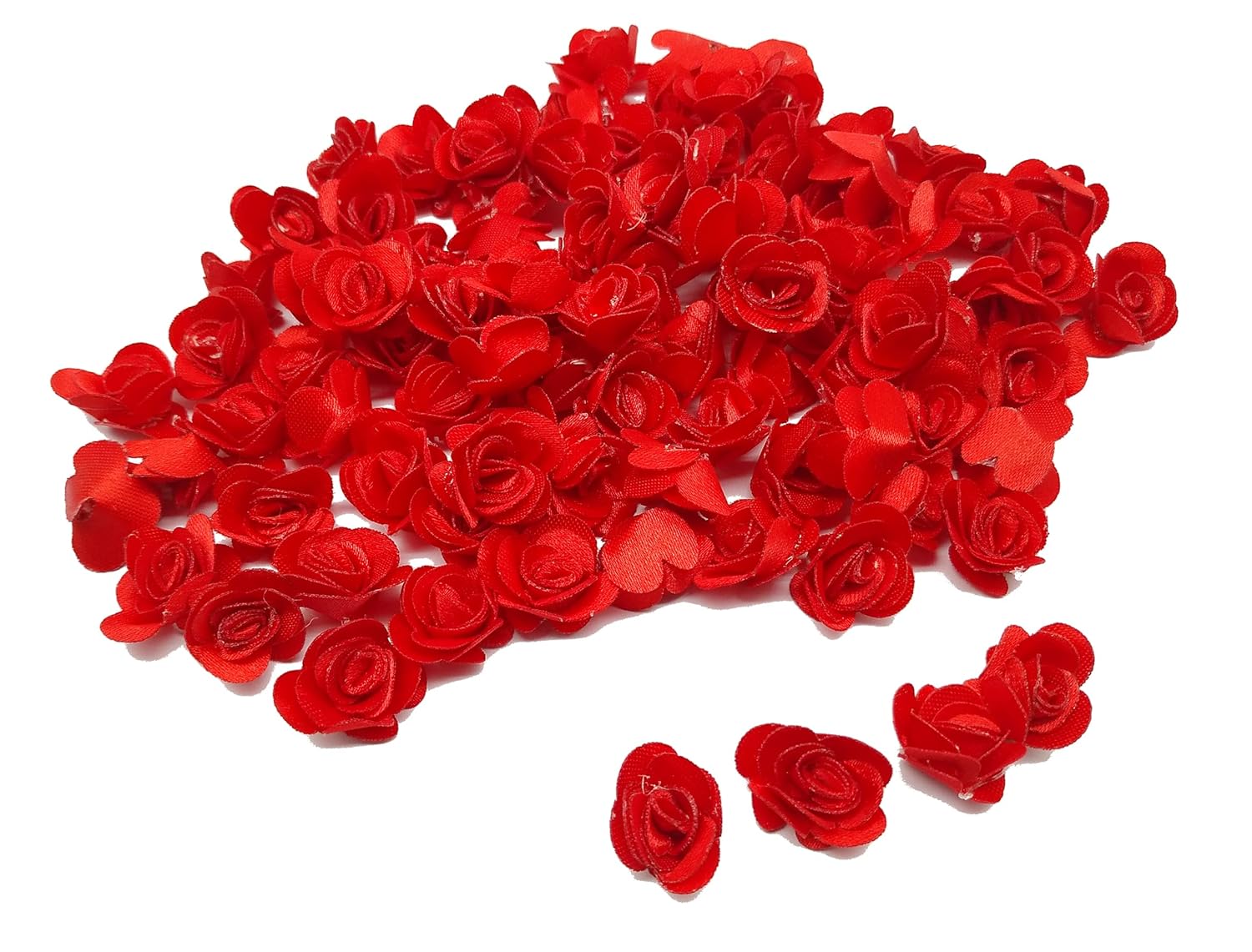 Buy PRANSUNITA Mini Stem Less Satan Rose Flower Heads (Size – 1.5 cm ...