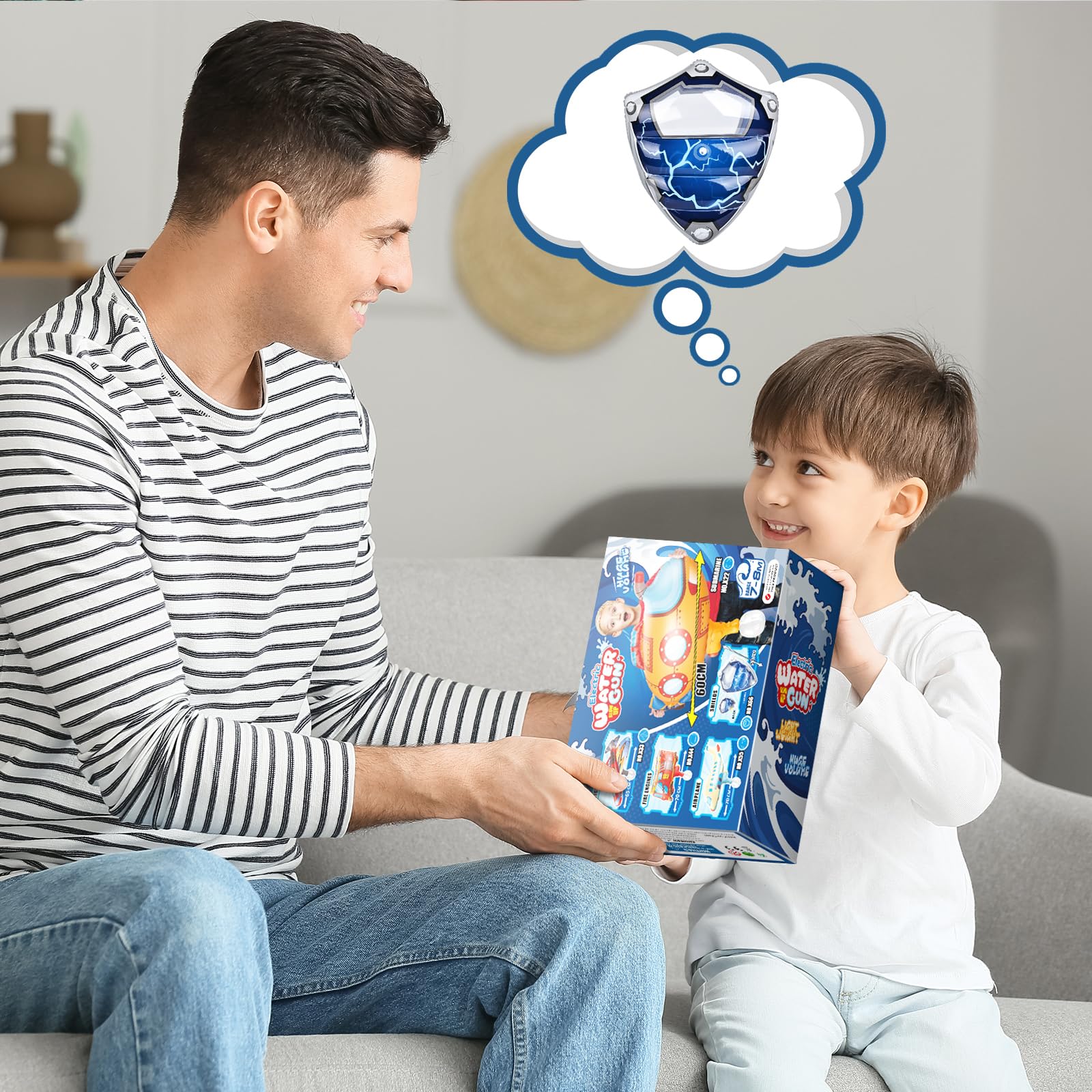 Inflatable Shield Electric Water Gun for Kids - Portable Automatic ...