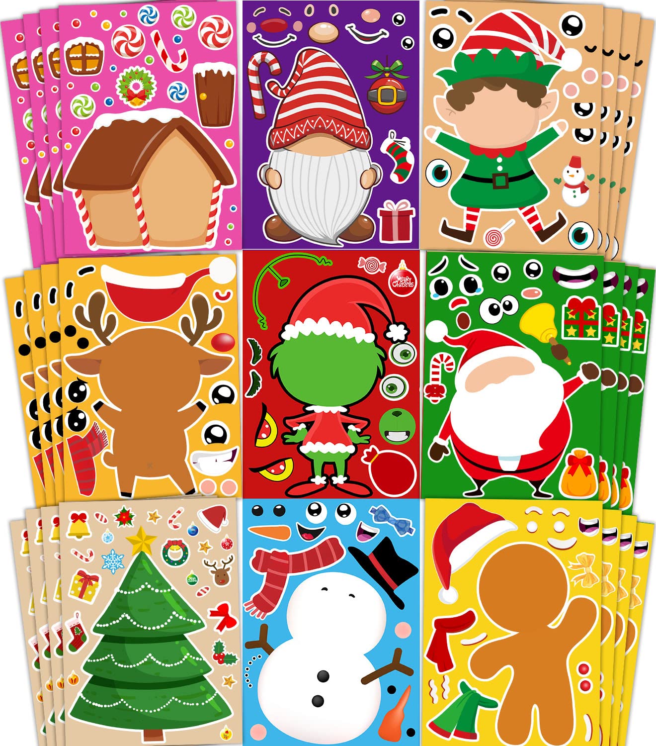 Amazon.com: IMISHM 36 PCS Christmas Stickers for Kids Christmas Games ...