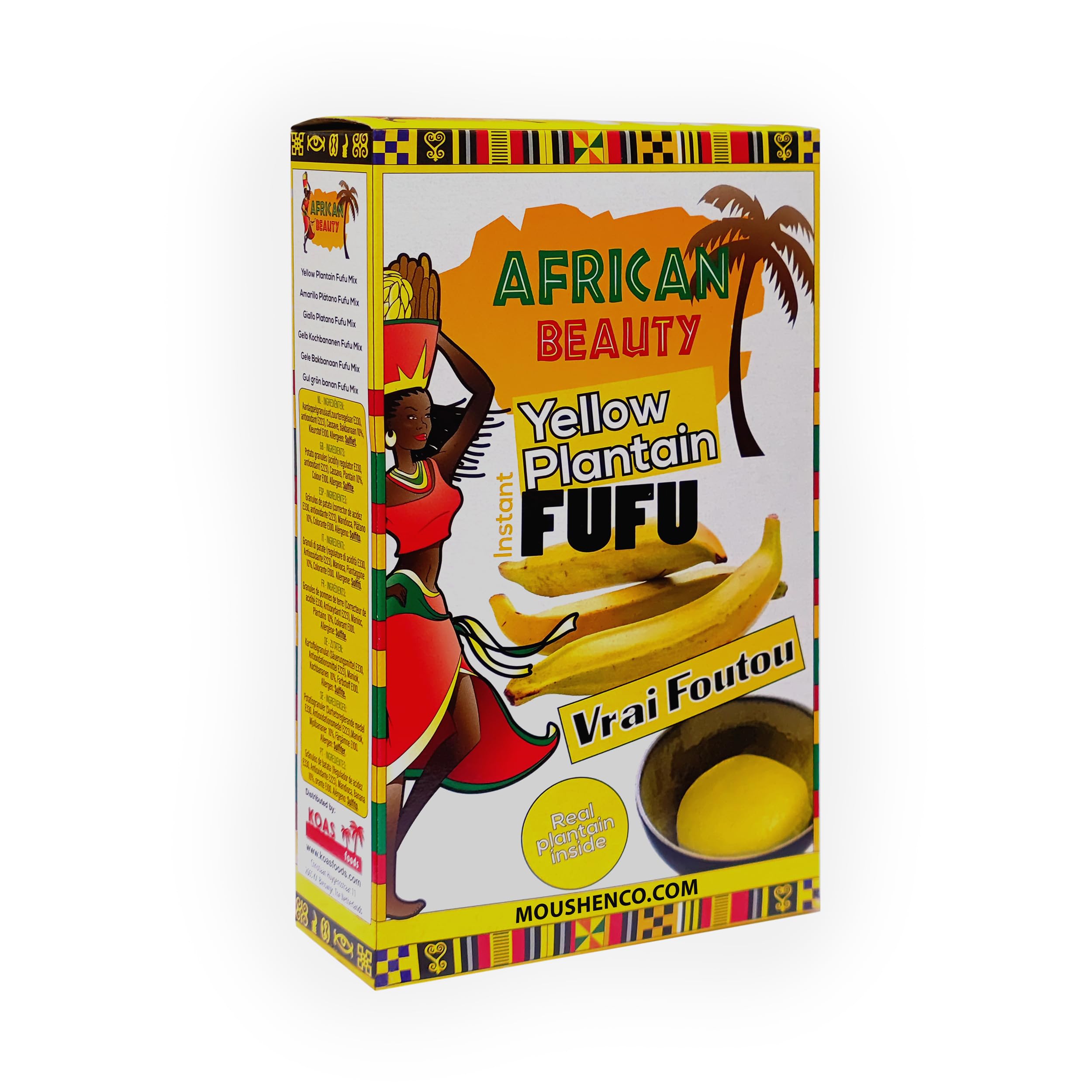 Vrai Foutou Fufu Fufuo Foufou Banane Plantain et Manioc - 681g : Amazon ...