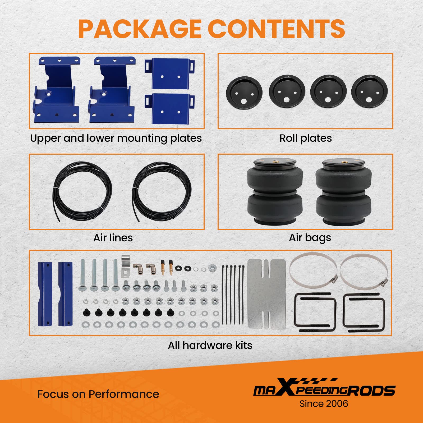 maXpeedingrods Air Suspension Spring Kit 5000lbs for Chevrolet Silverado 2500HD 3500HD GMC ...